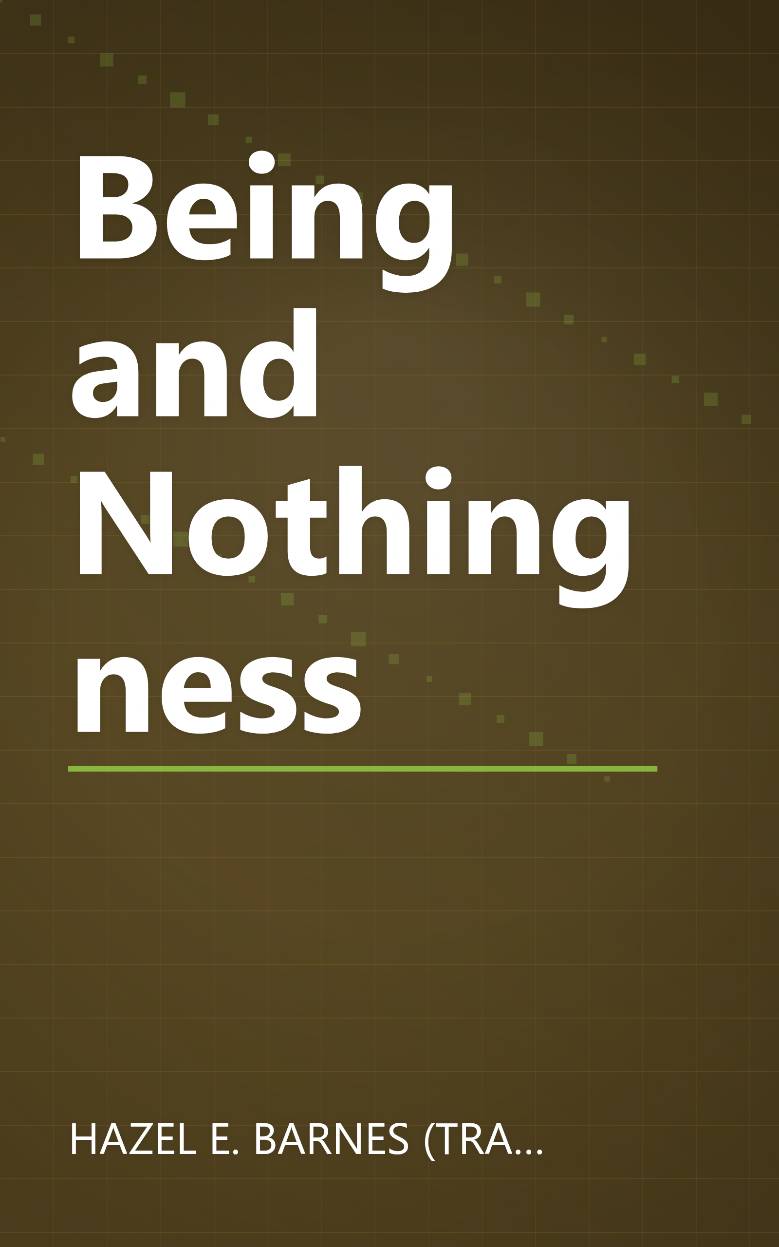 Being and Nothingness book cover