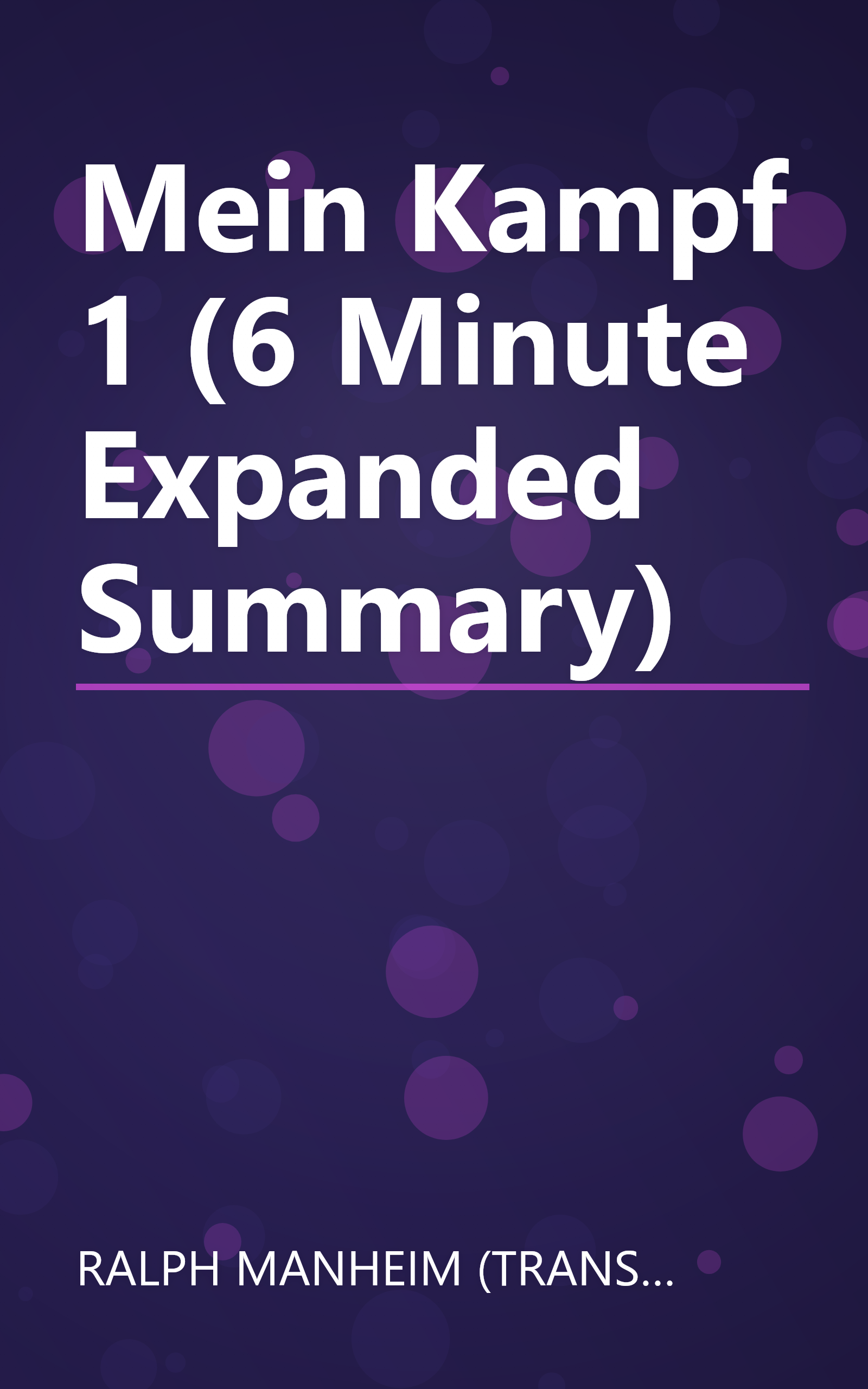 Mein Kampf 1 (6 Minute   Expanded Summary) book cover