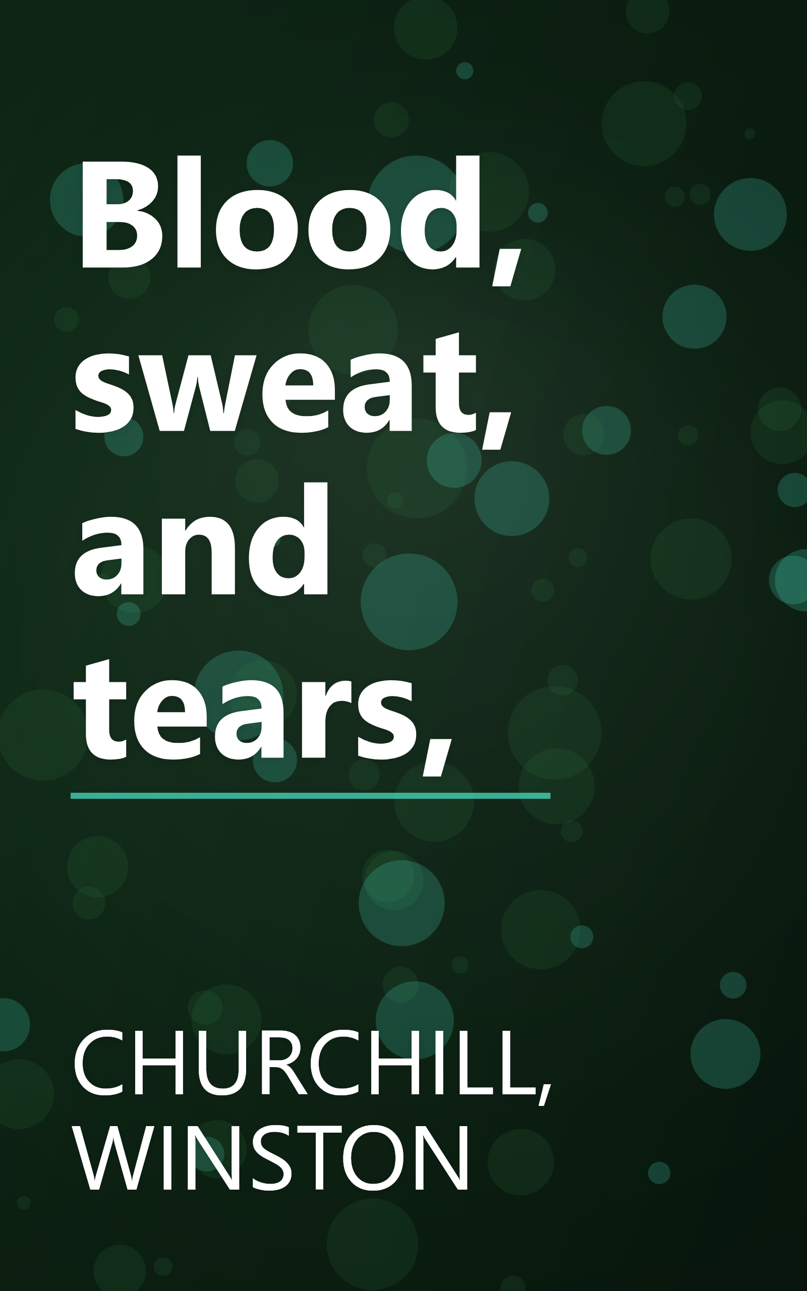 Blood, sweat, and tears, book cover