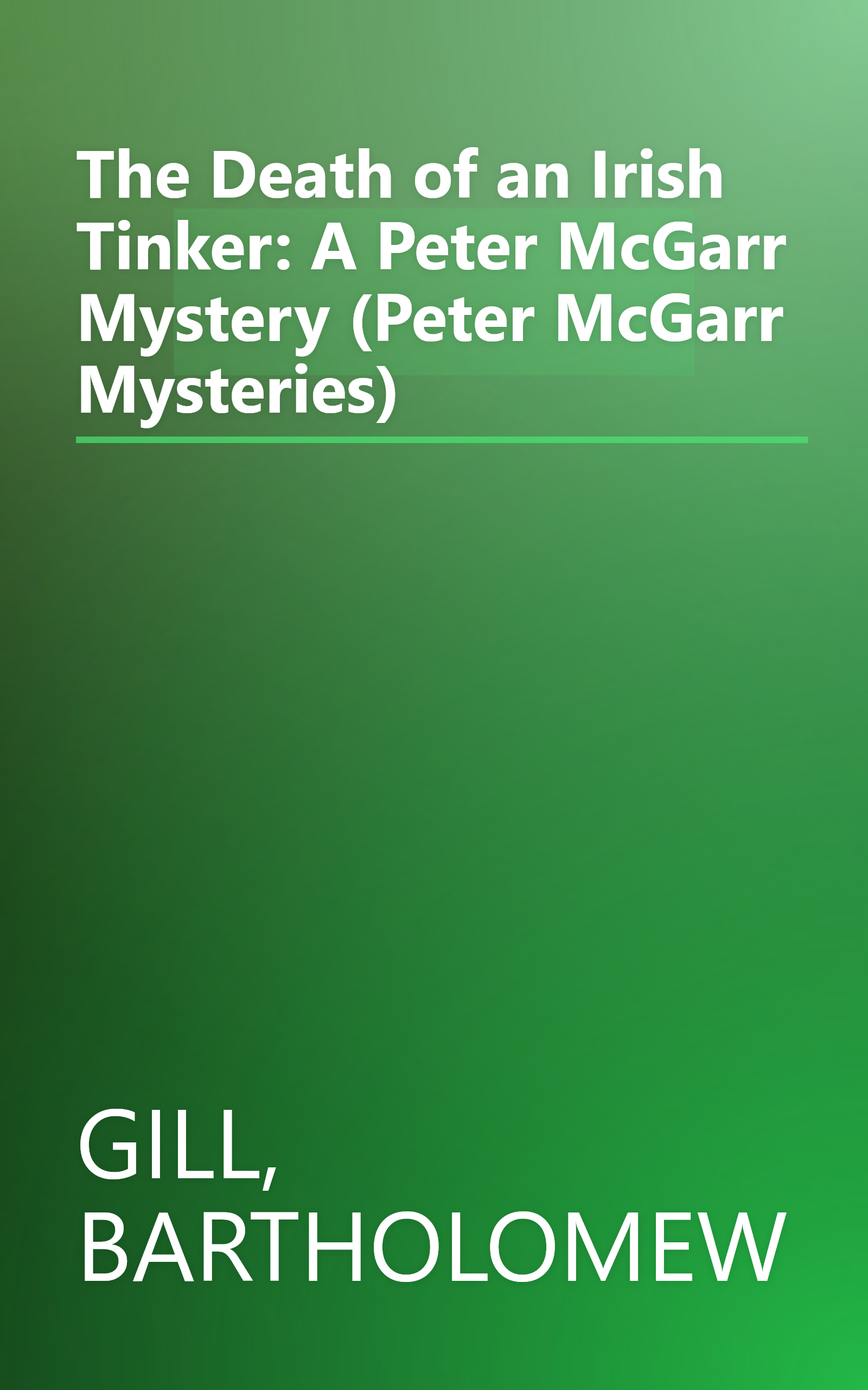 The Death of an Irish Tinker: A Peter McGarr Mystery (Peter McGarr Mysteries) book cover
