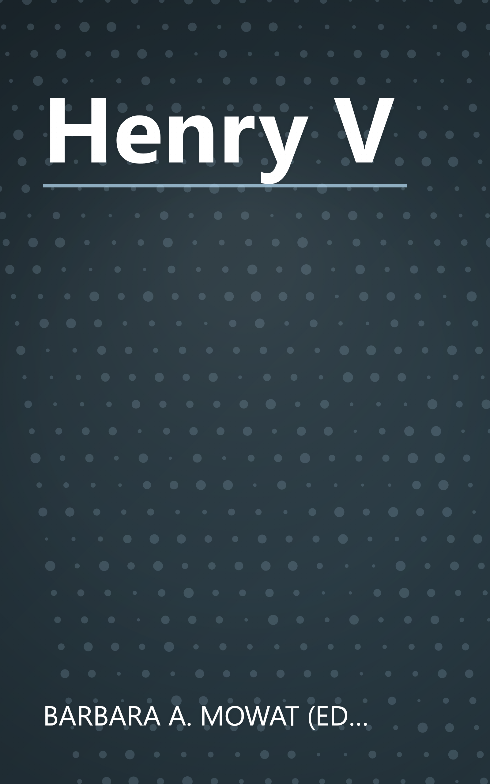Henry V book cover