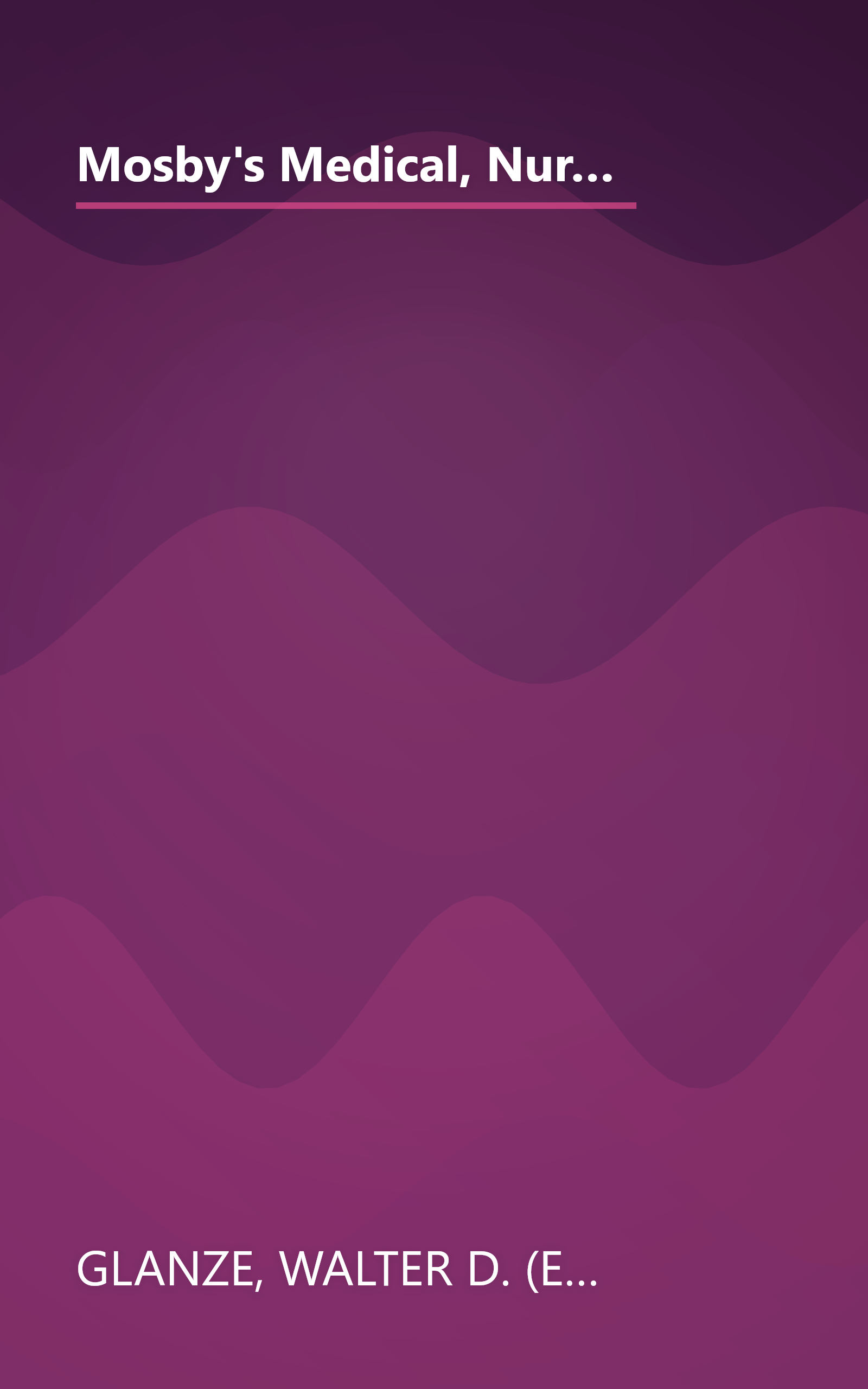 Mosby's Medical, Nursing, & Allied Health Dictionary (Mosby's Medical, Nursing, and Allied Health Dictionary, 5th ed) book cover