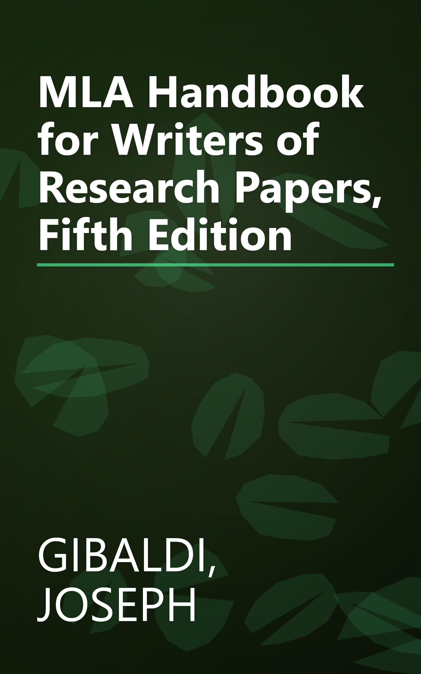 MLA Handbook for Writers of Research Papers, Fifth Edition book cover