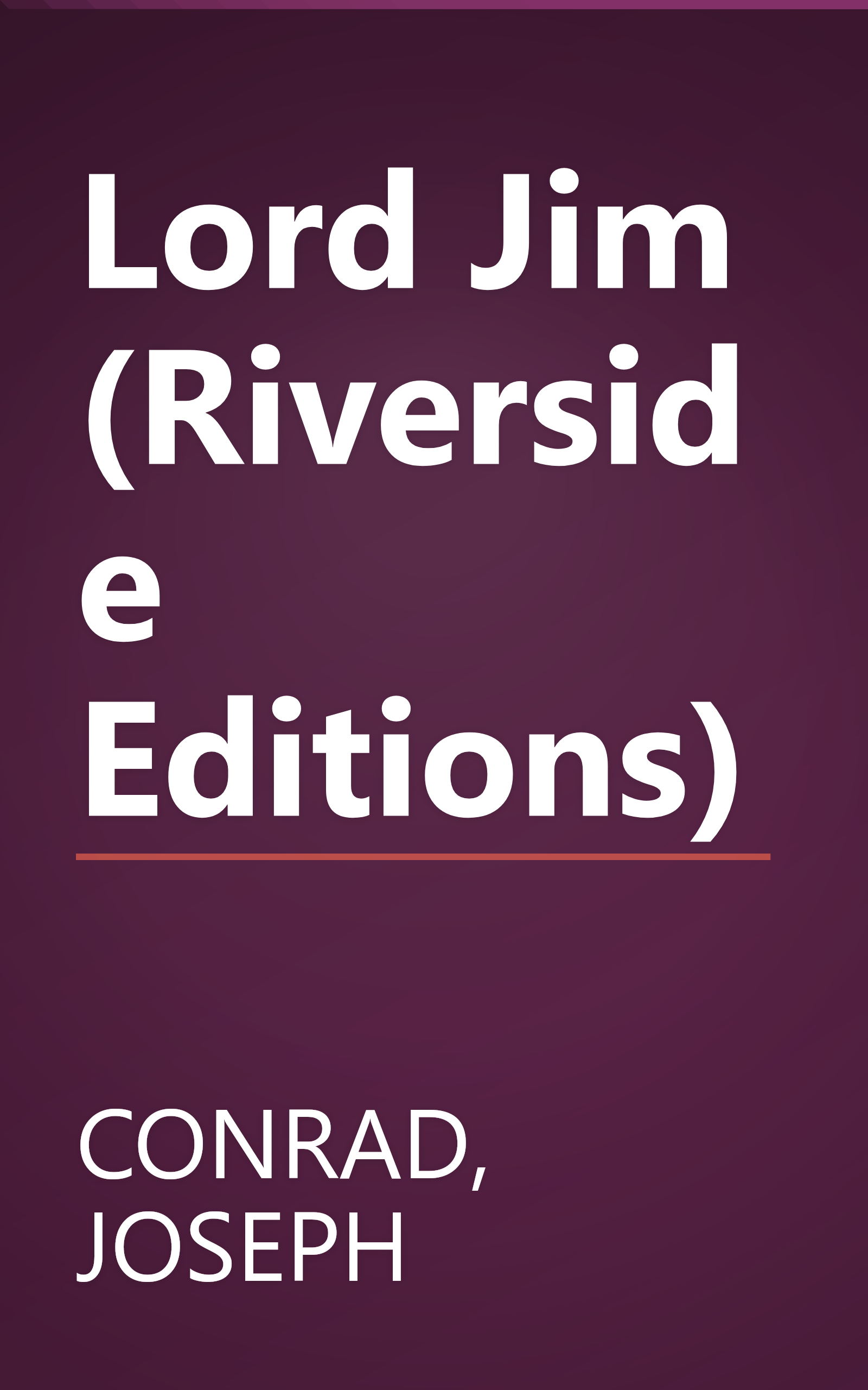 Lord Jim (Riverside Editions) book cover