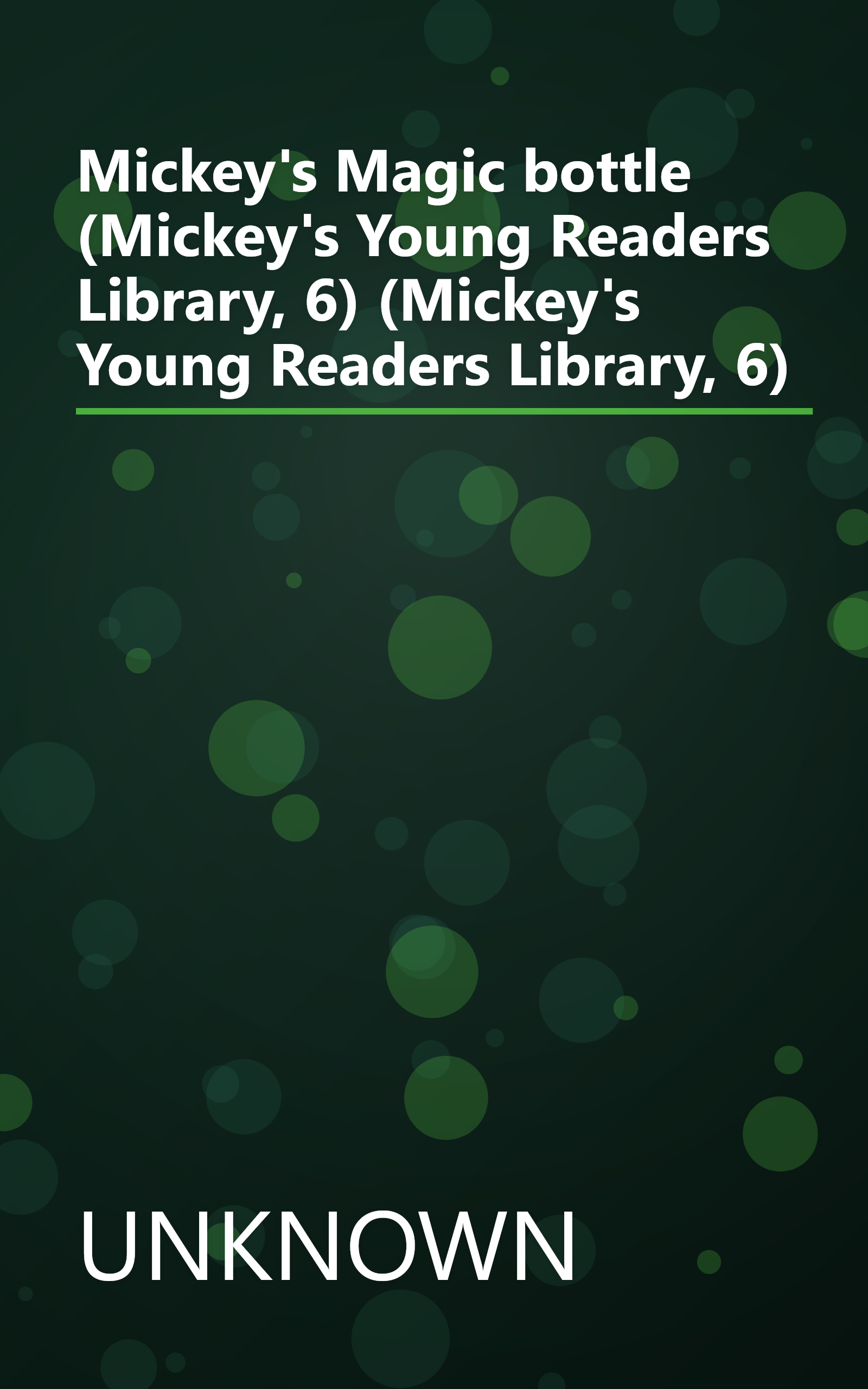 Mickey's Magic bottle (Mickey's Young Readers Library, 6) (Mickey's Young Readers Library, 6) book cover