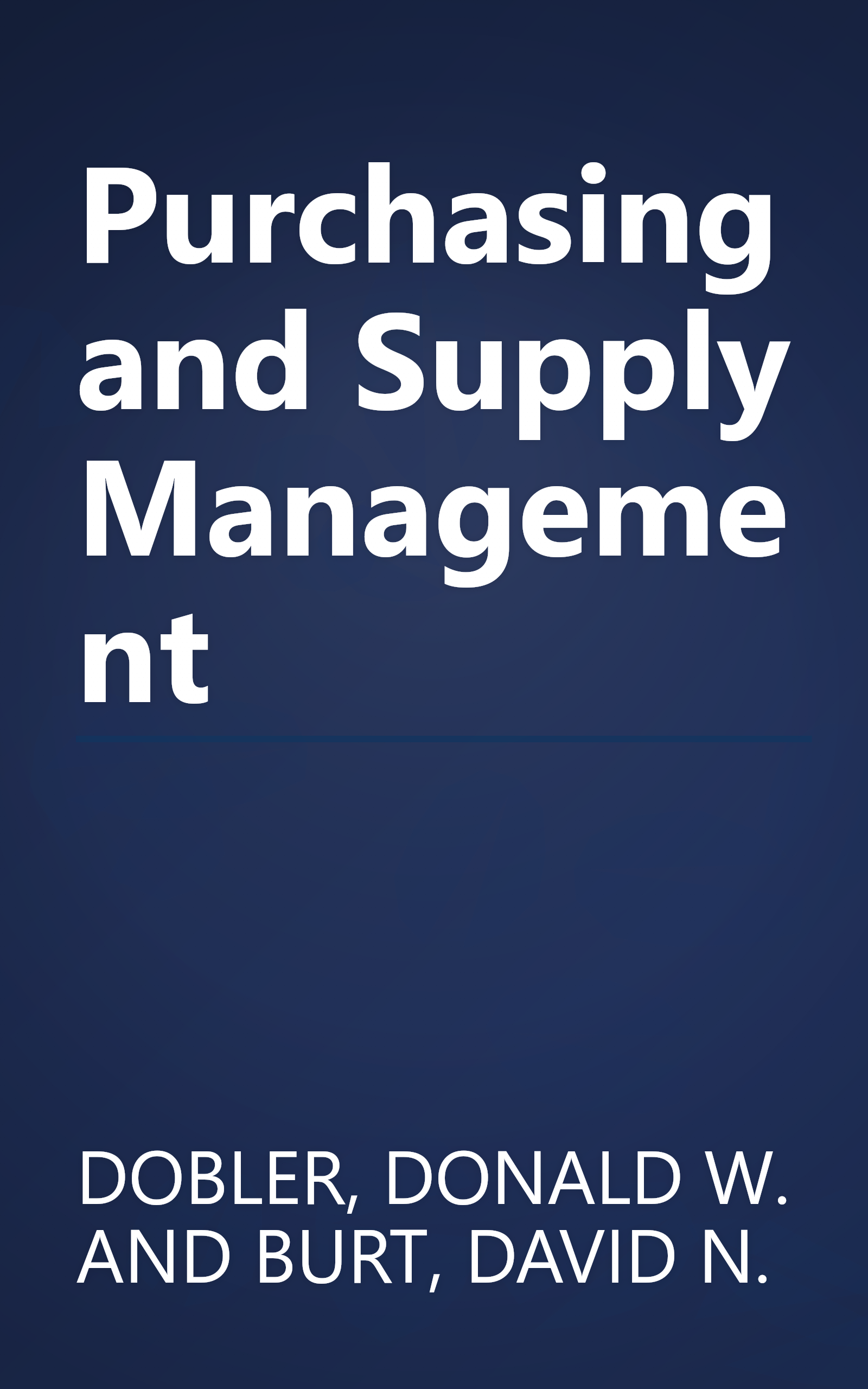 Purchasing and Supply Management book cover