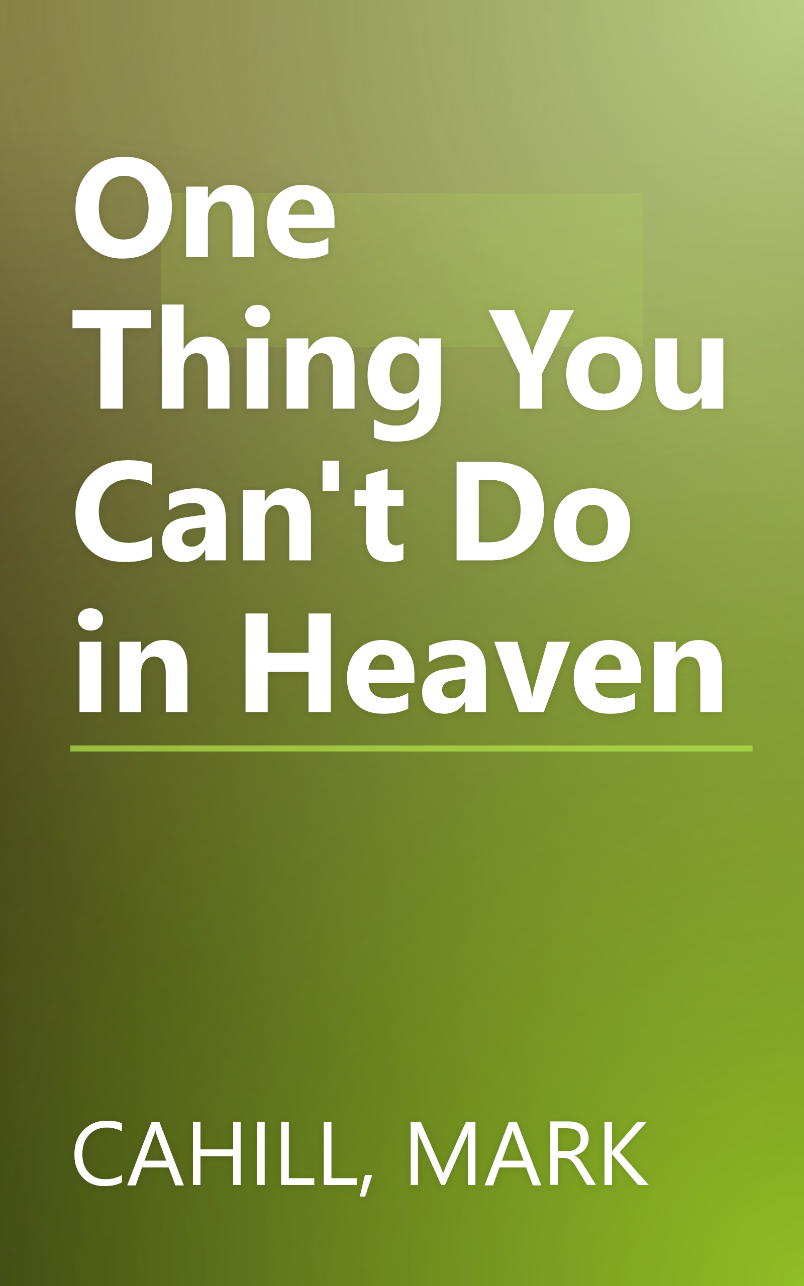 One Thing You Can't Do in Heaven book cover