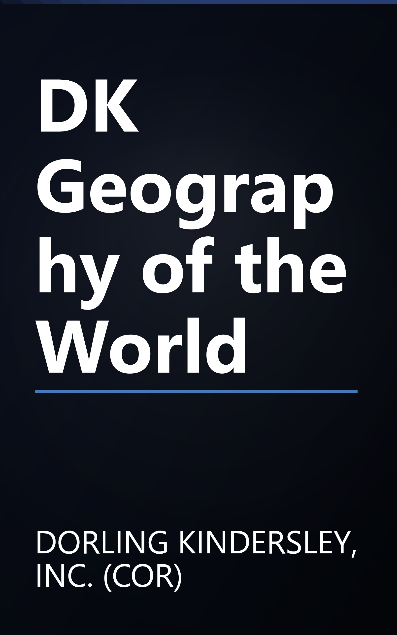 DK Geography of the World book cover
