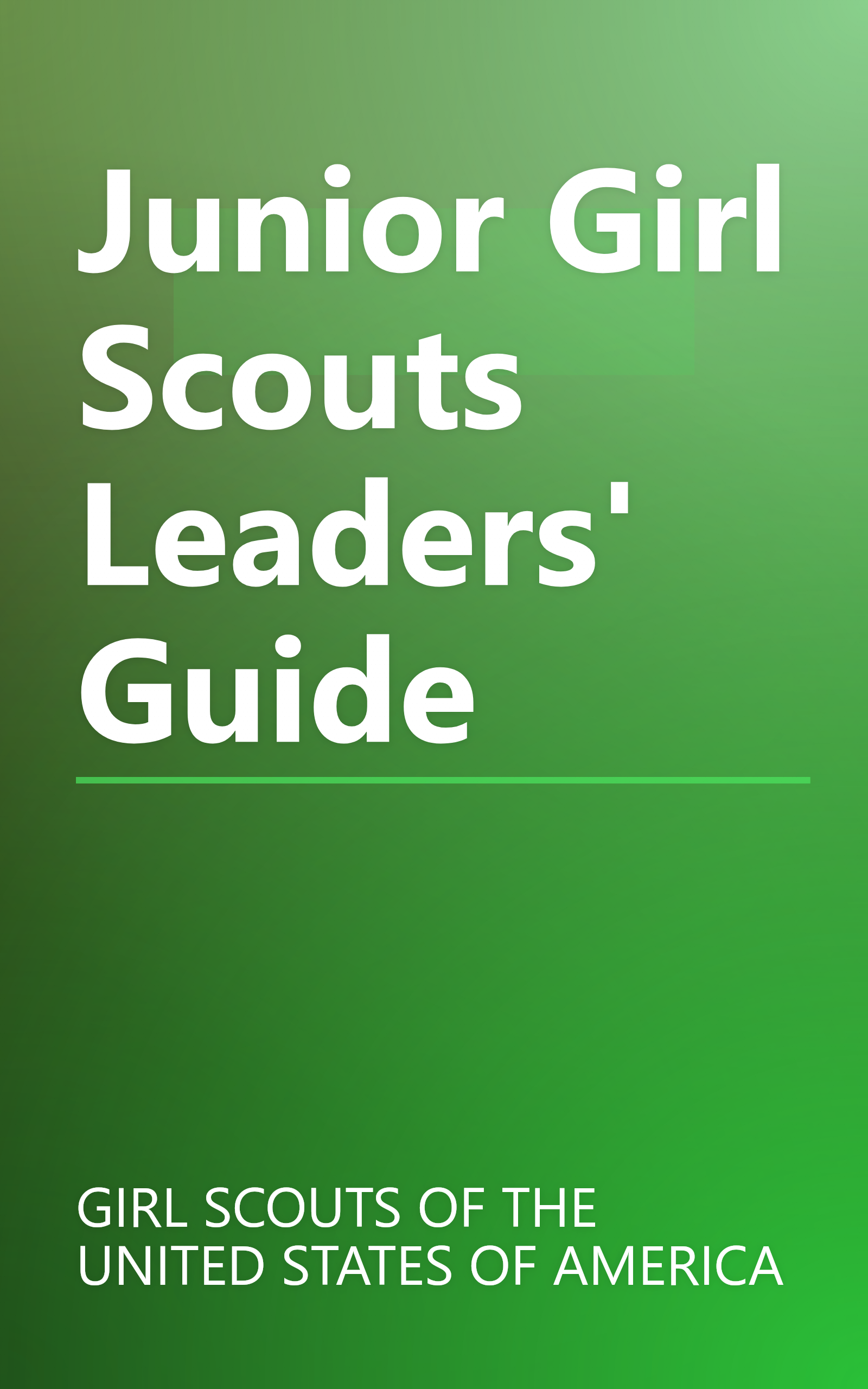 Junior Girl Scouts Leaders' Guide book cover