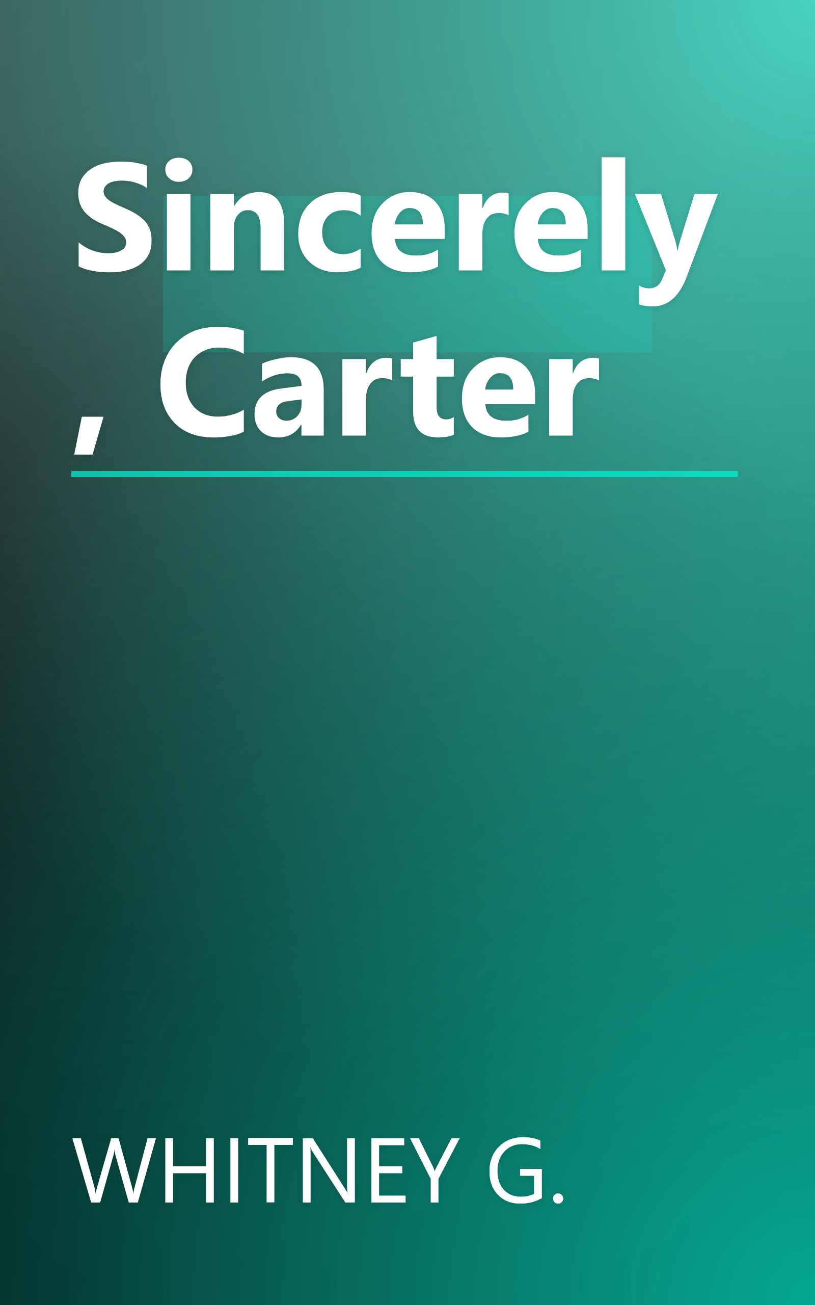 Sincerely, Carter book cover