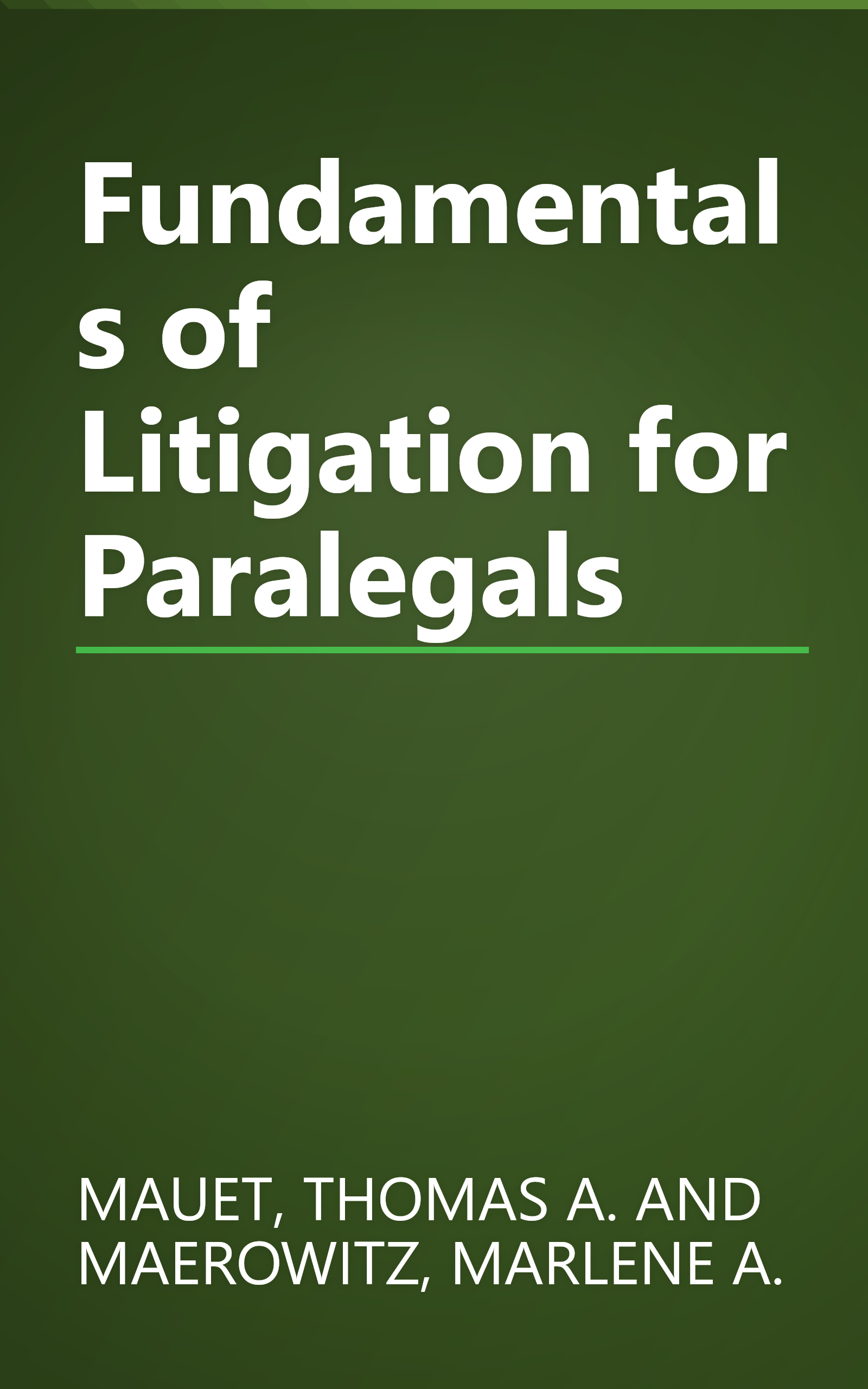 Fundamentals of Litigation for Paralegals book cover