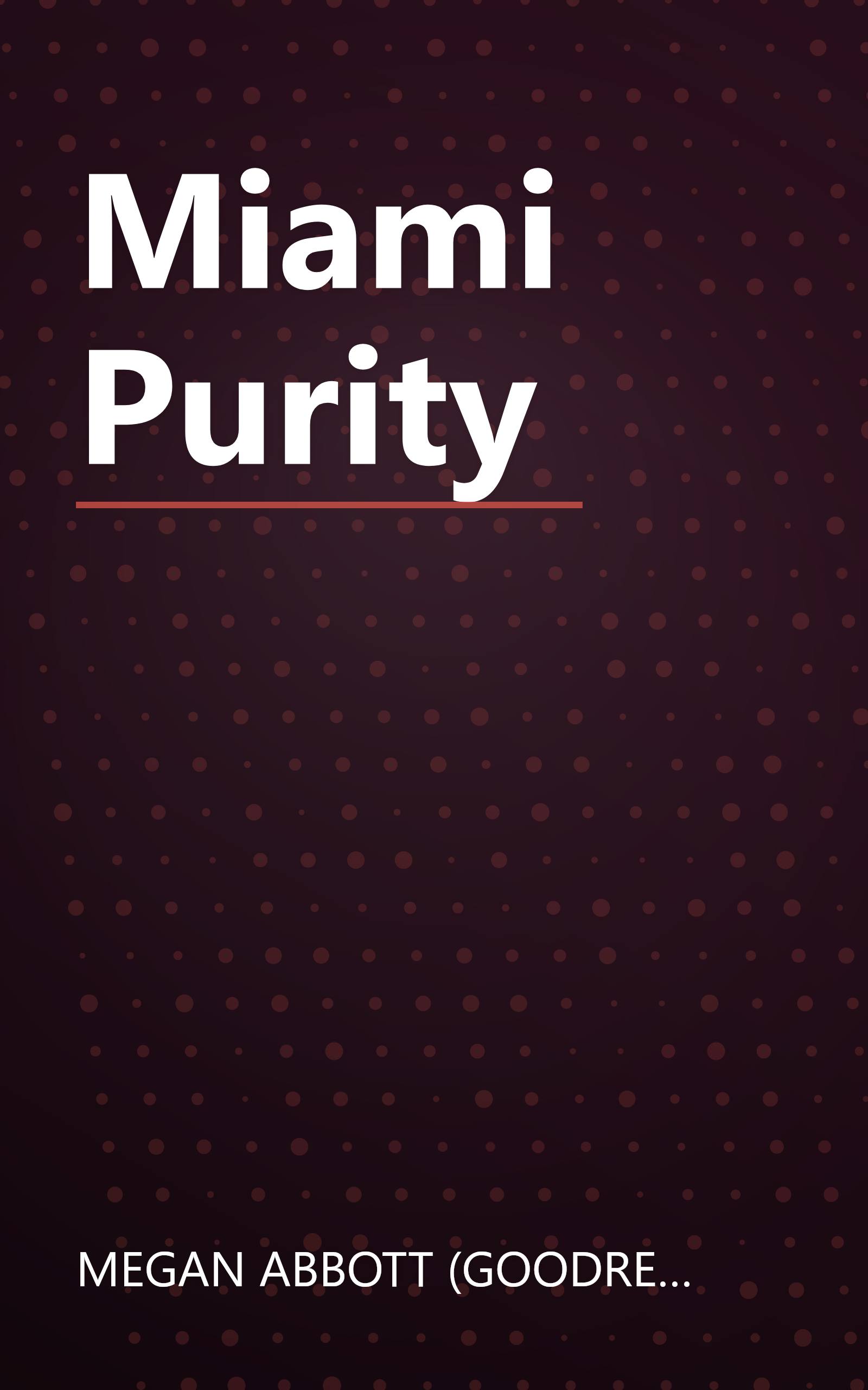 Miami Purity book cover