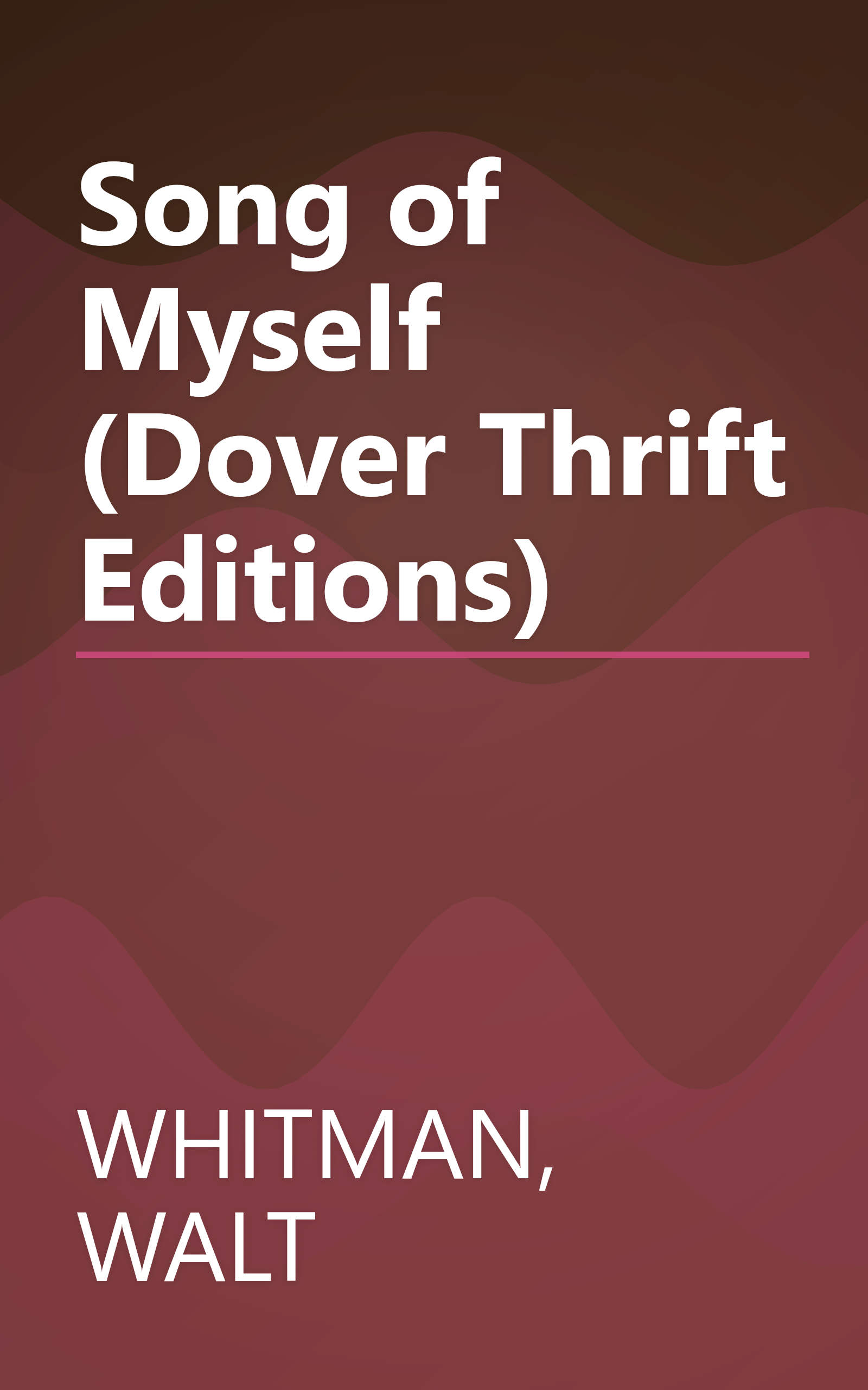 Song of Myself (Dover Thrift Editions) book cover