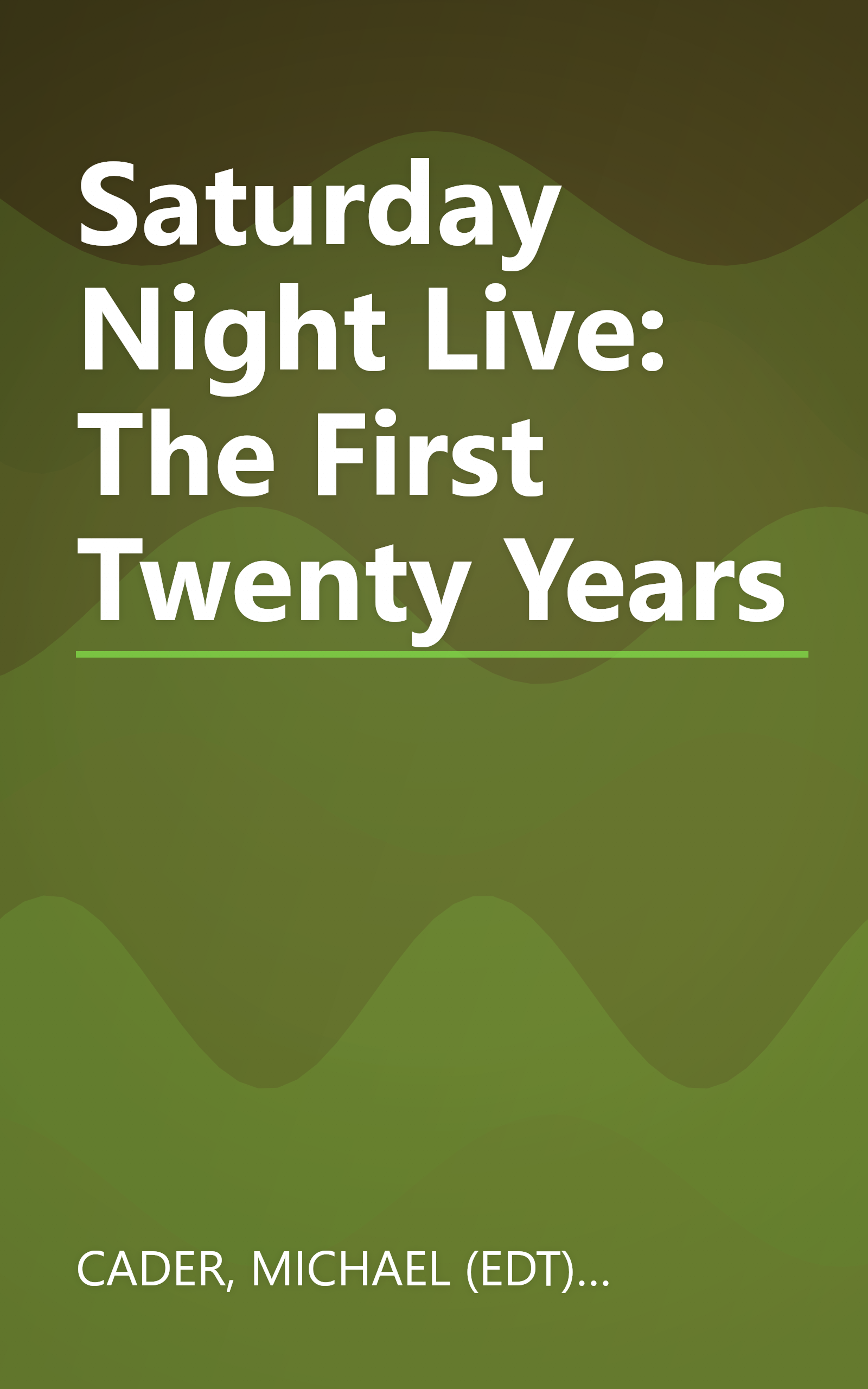 Saturday Night Live: The First Twenty Years book cover