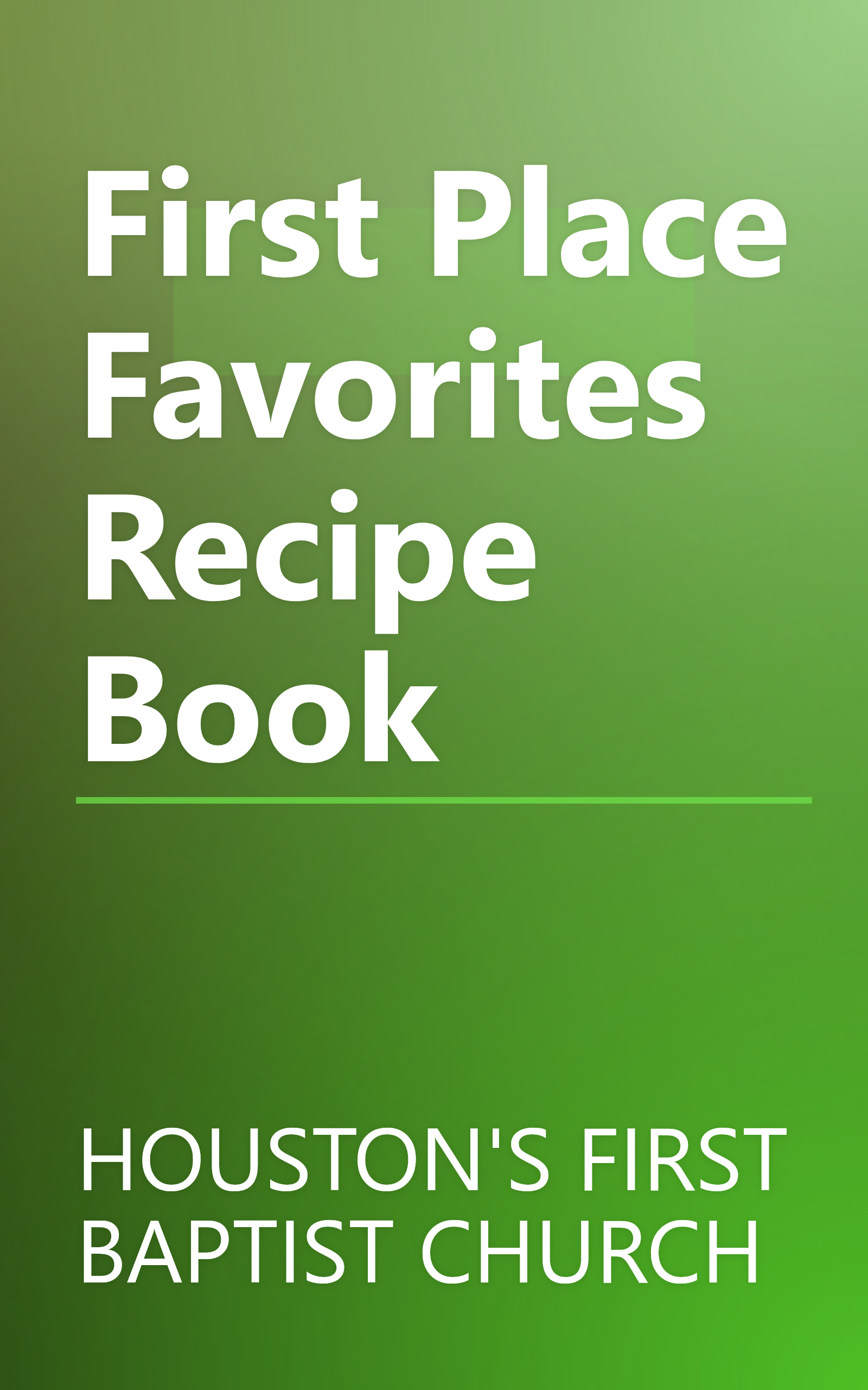 First Place Favorites Recipe Book book cover