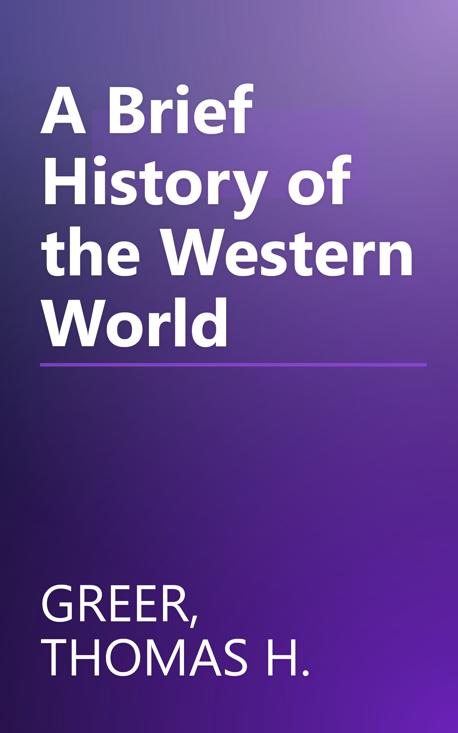 A Brief History of the Western World book cover