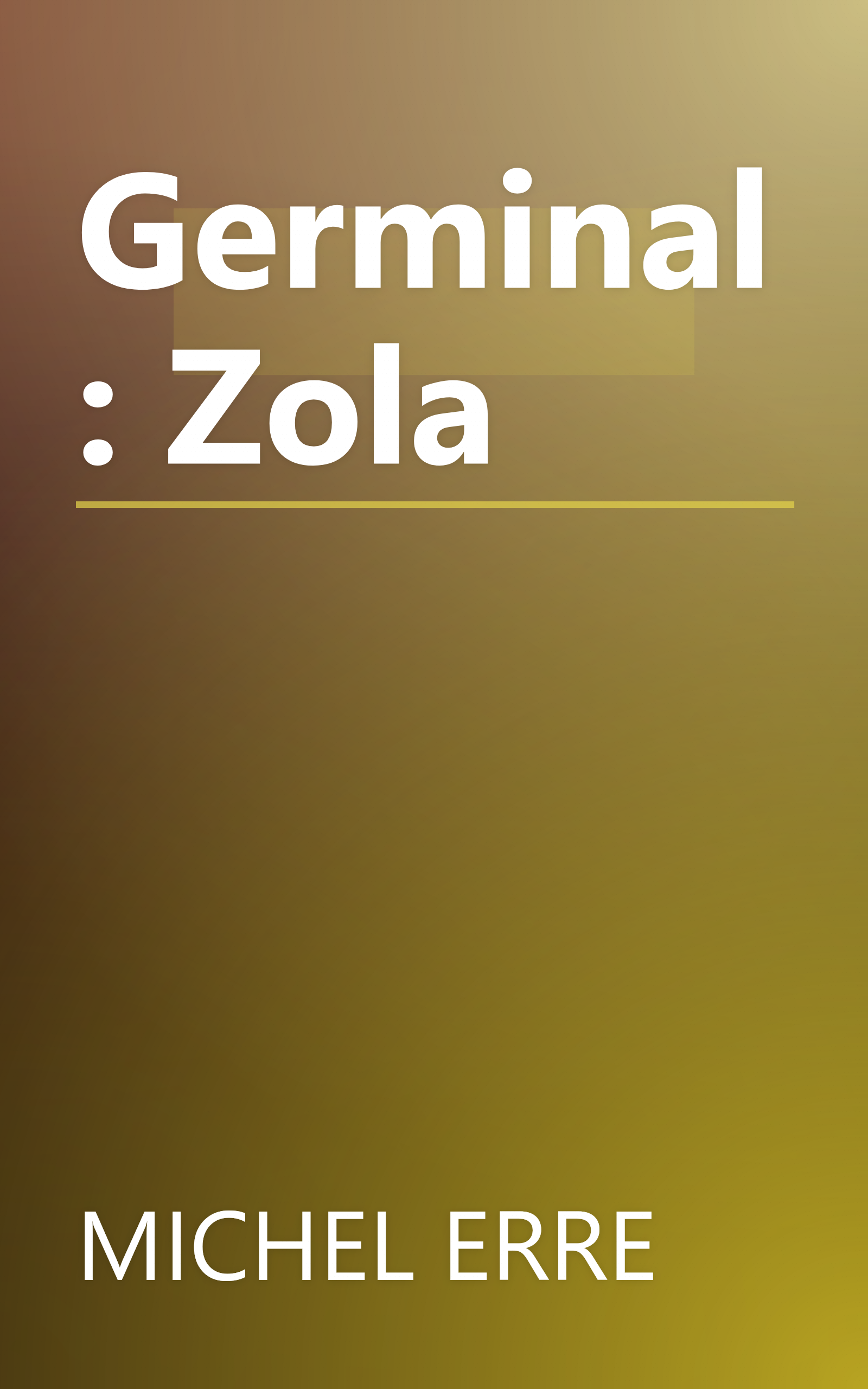 Germinal: Zola book cover