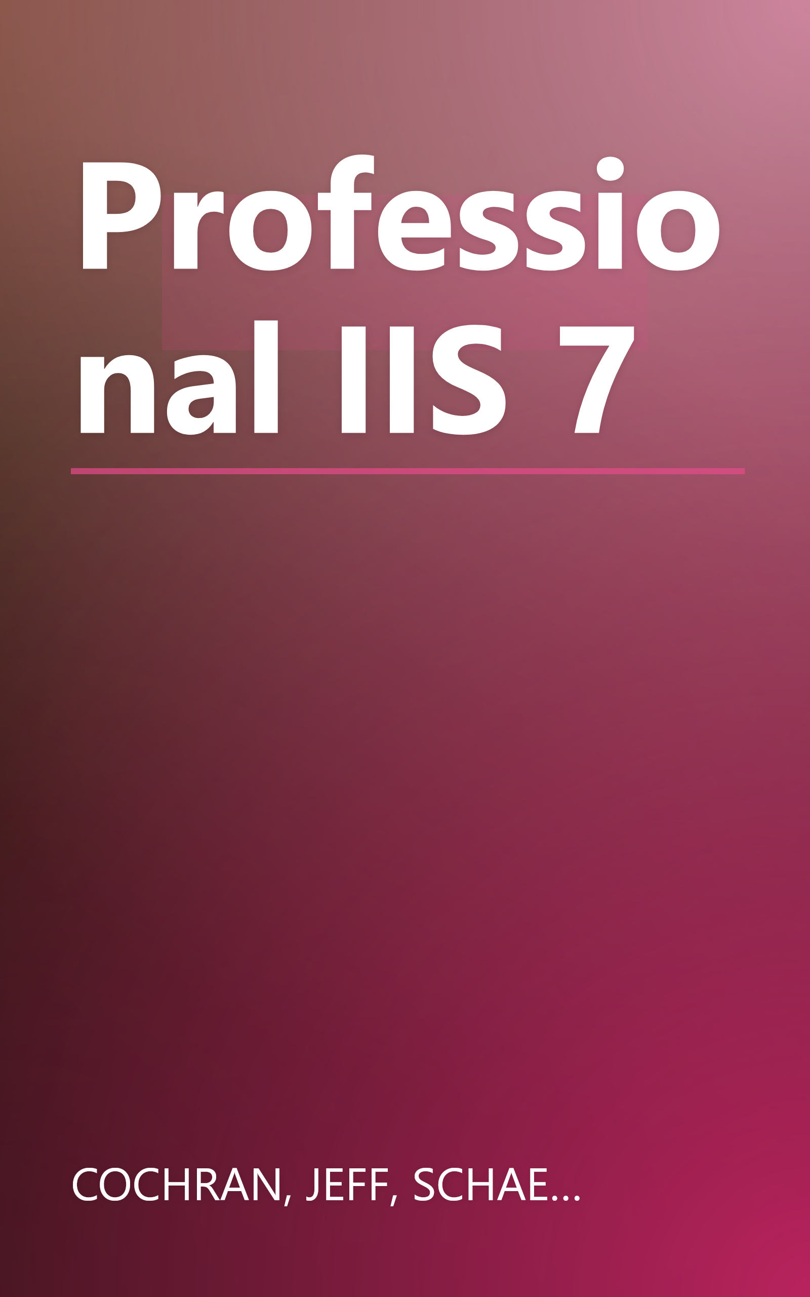 Professional IIS 7 book cover