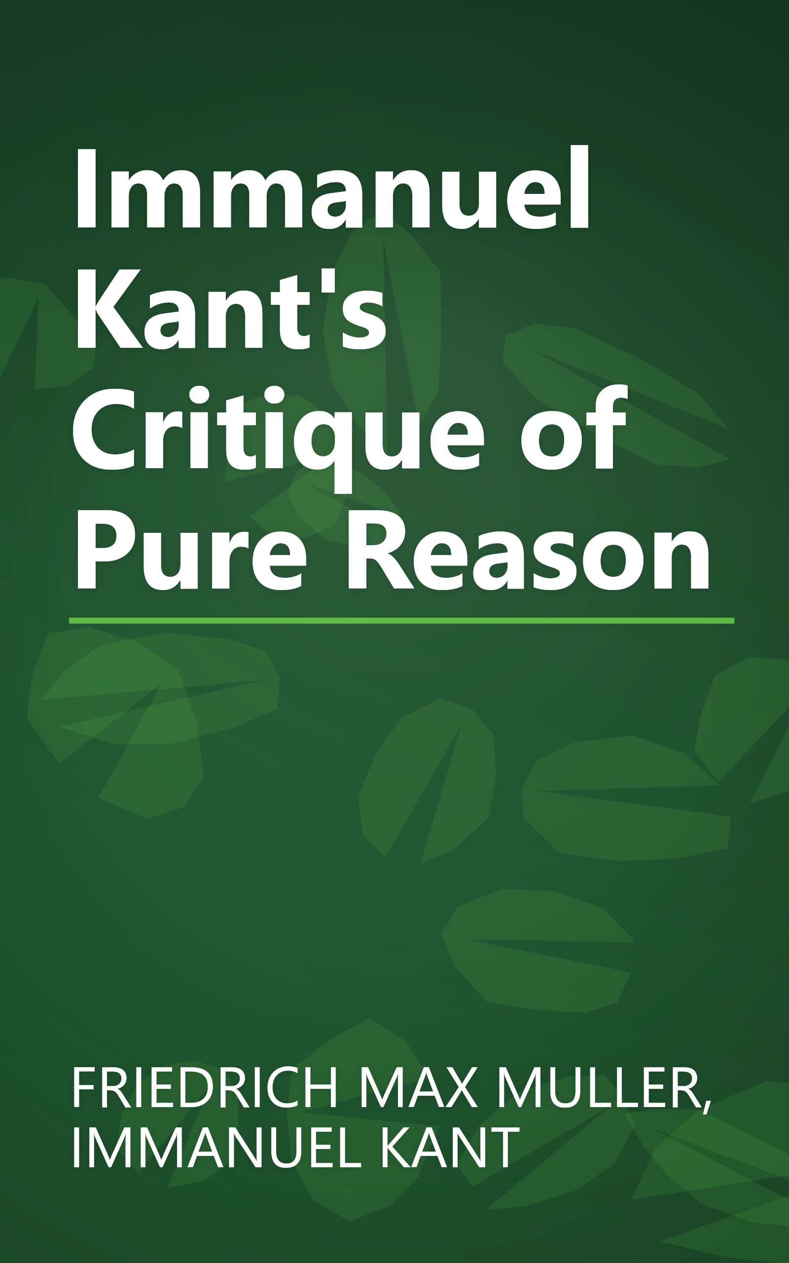 Immanuel Kant's Critique of Pure Reason book cover