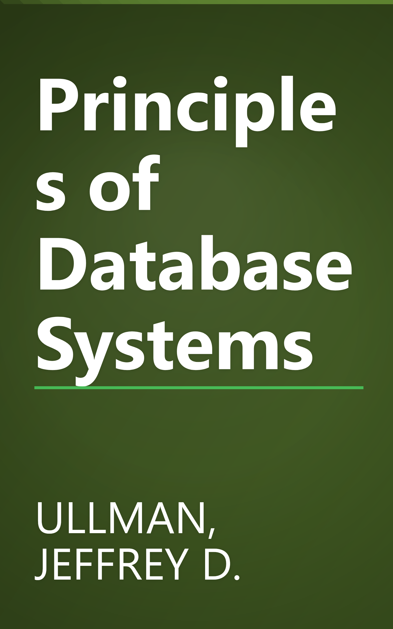 Principles of Database Systems book cover