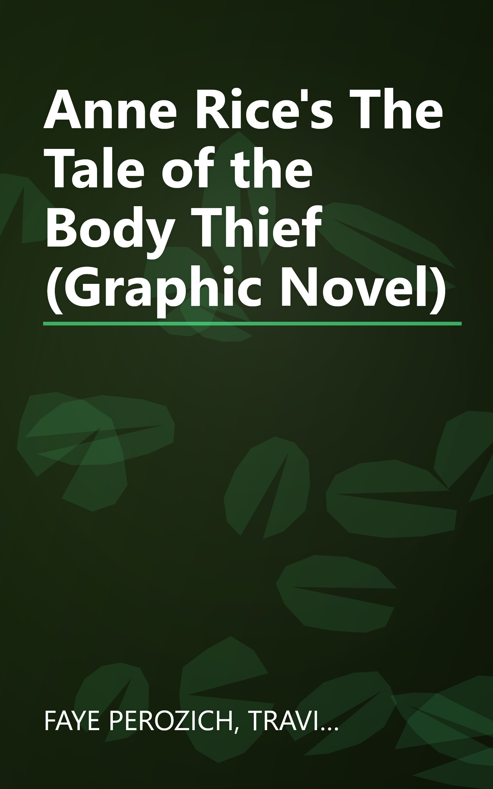 Anne Rice's The Tale of the Body Thief (Graphic Novel) book cover