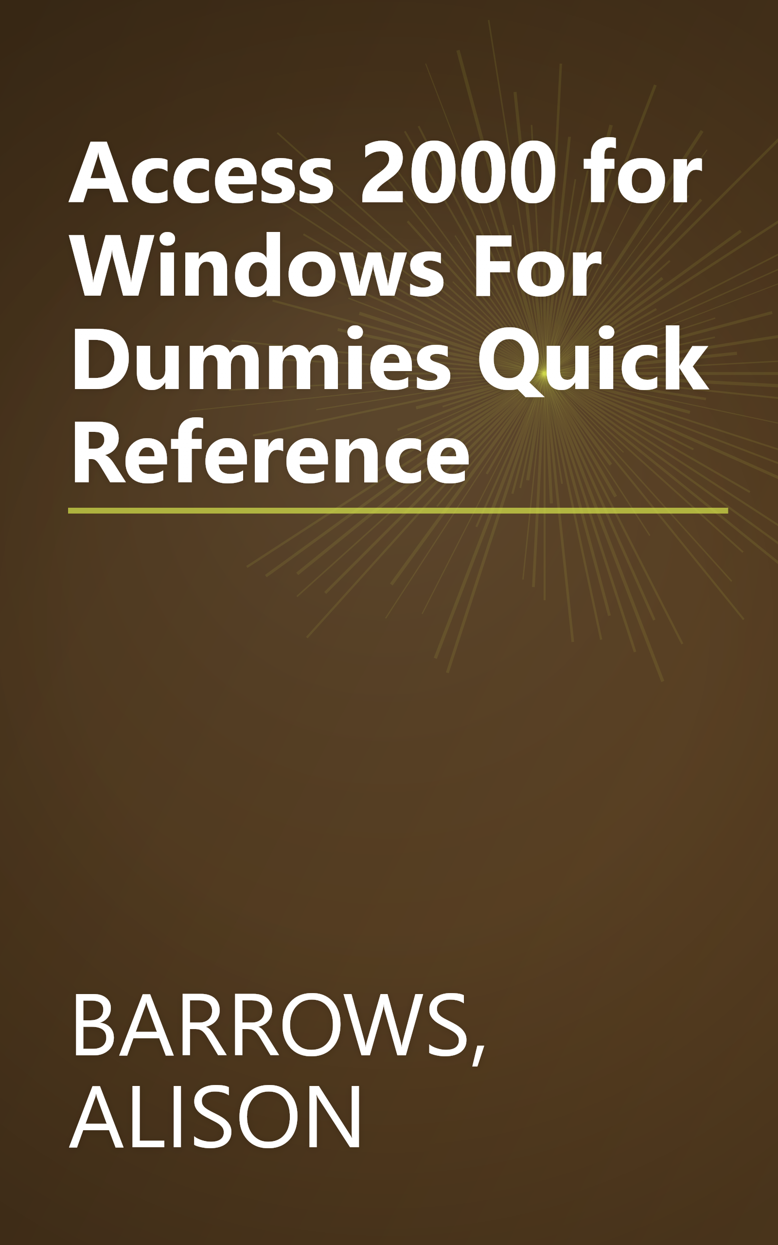 Access 2000 for Windows For Dummies Quick Reference book cover