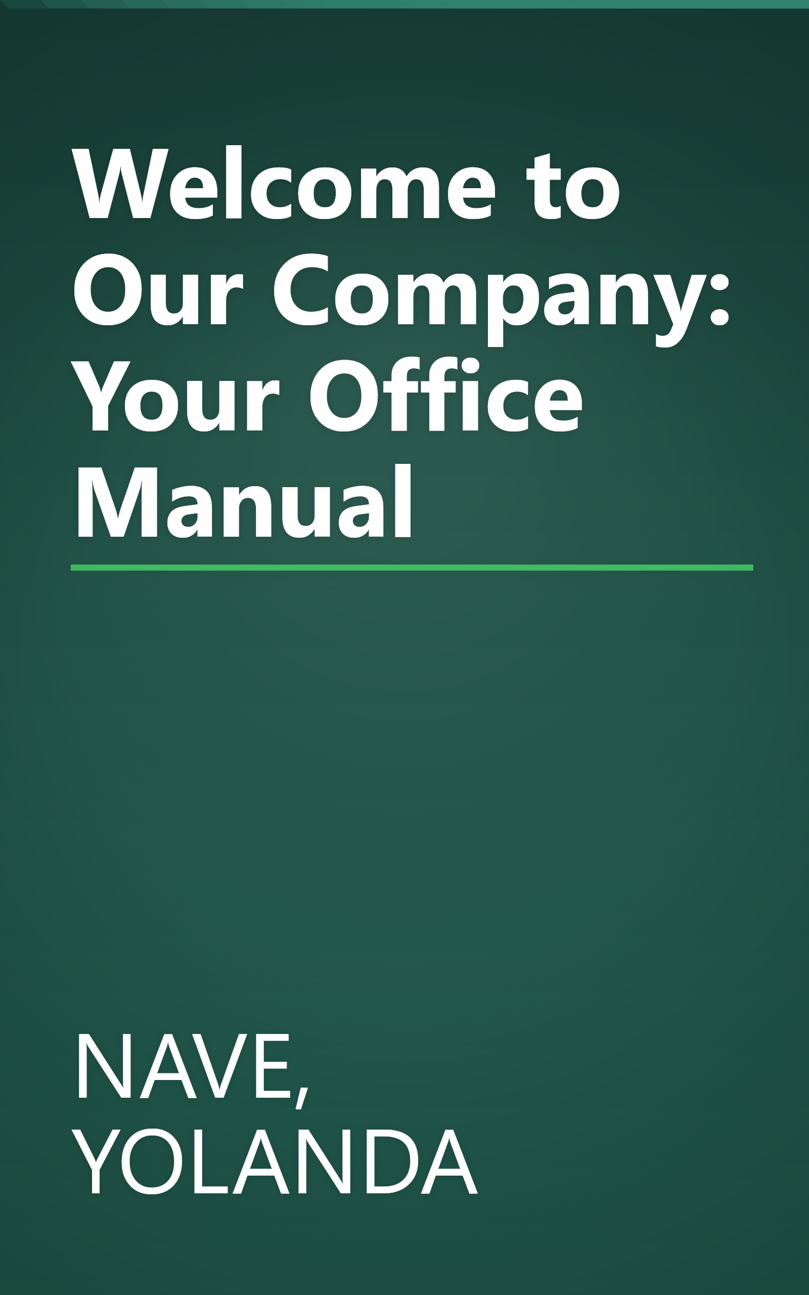 Welcome to Our Company: Your Office Manual book cover