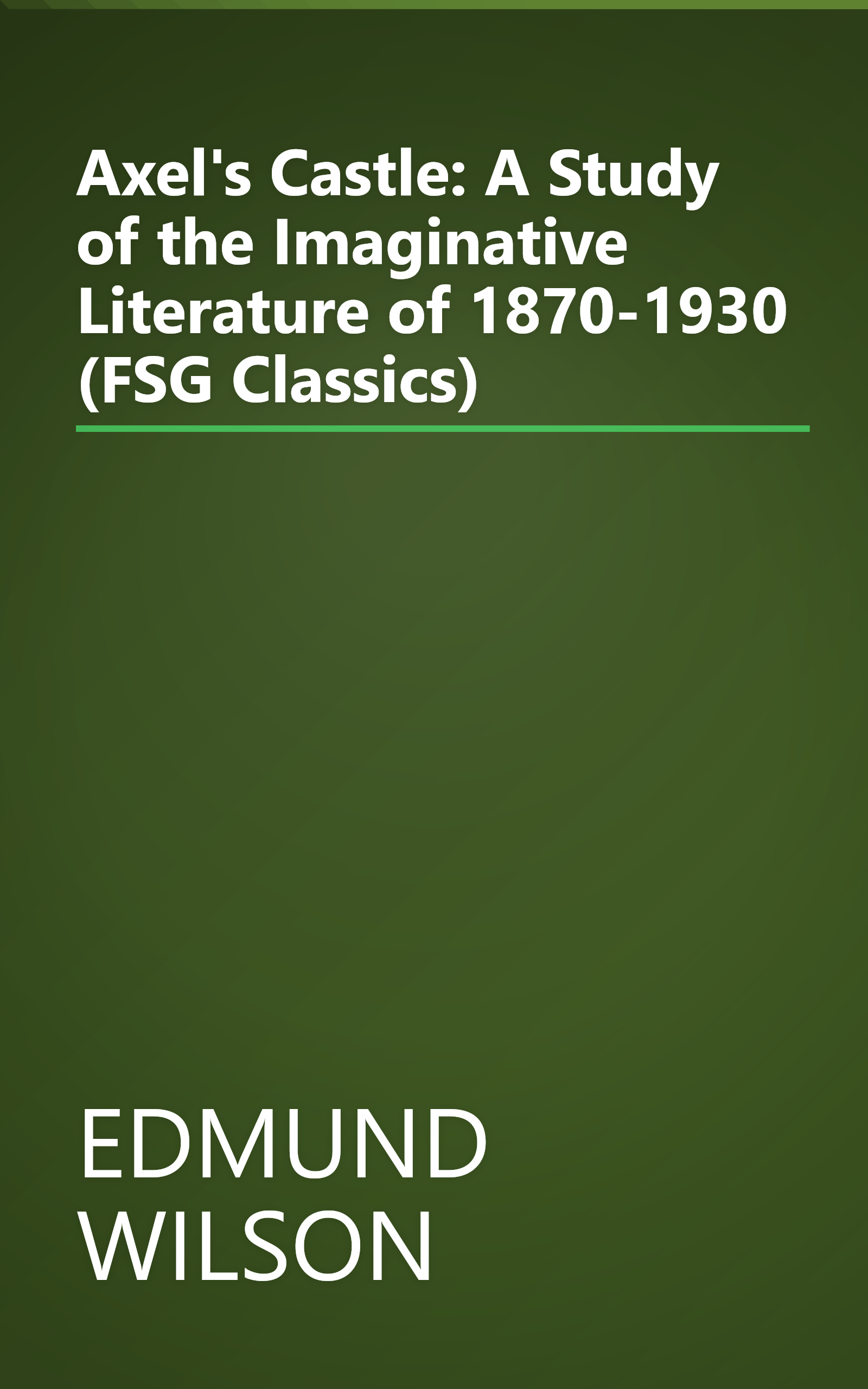 Axel's Castle: A Study of the Imaginative Literature of 1870-1930 (FSG Classics) book cover