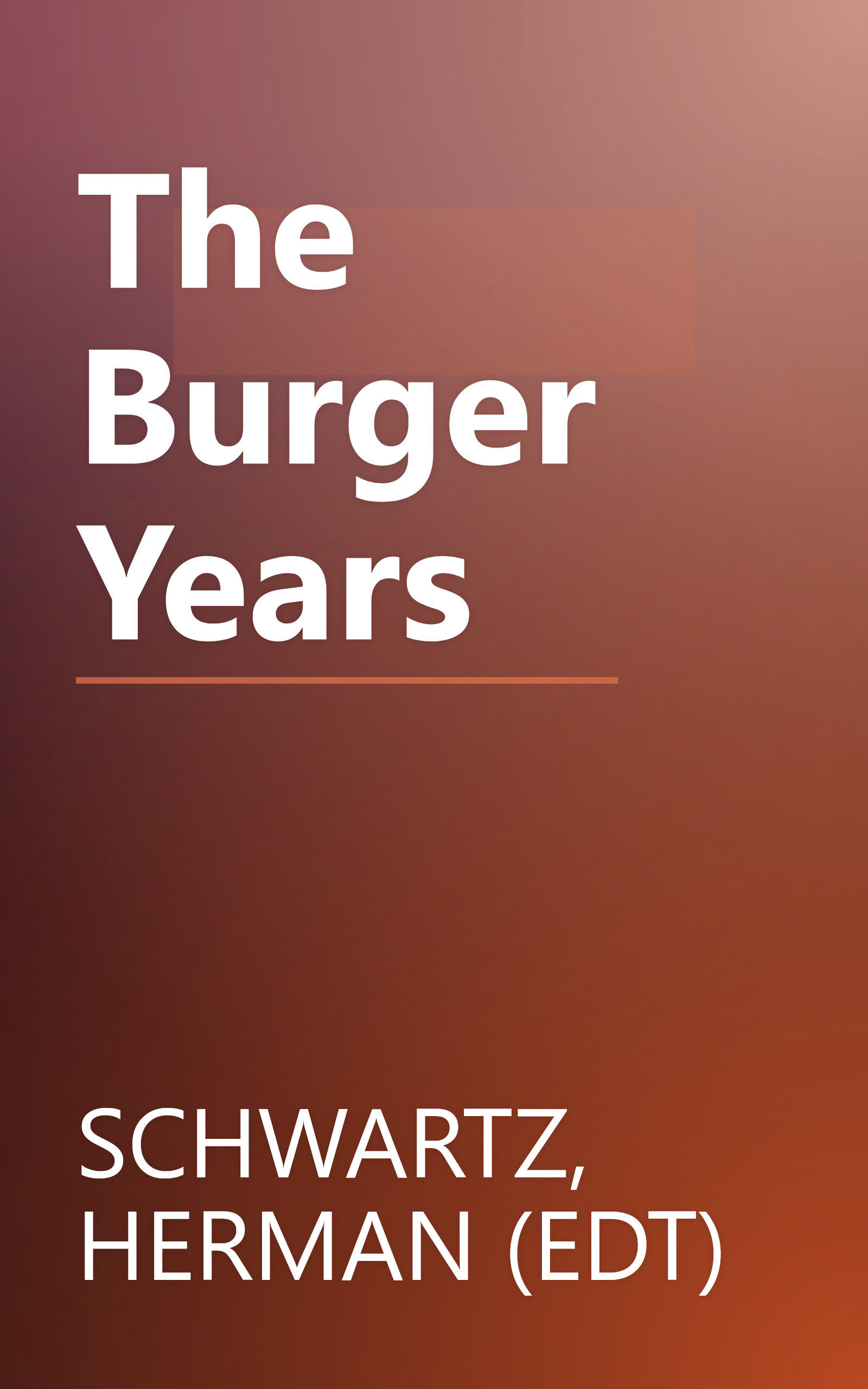 The Burger Years book cover