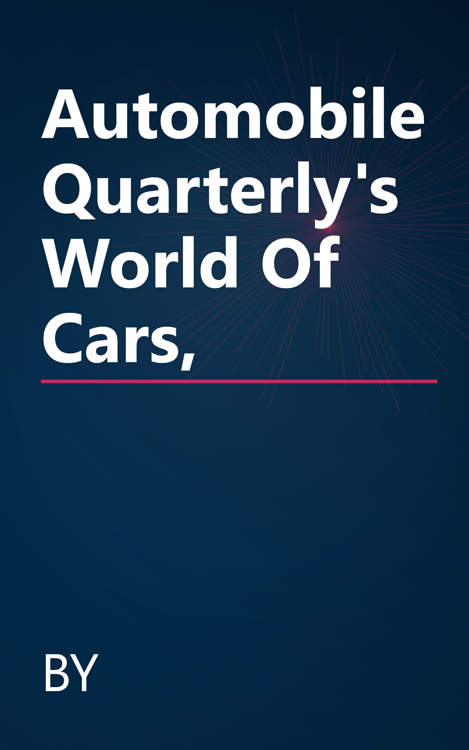 Automobile Quarterly's World Of Cars, book cover
