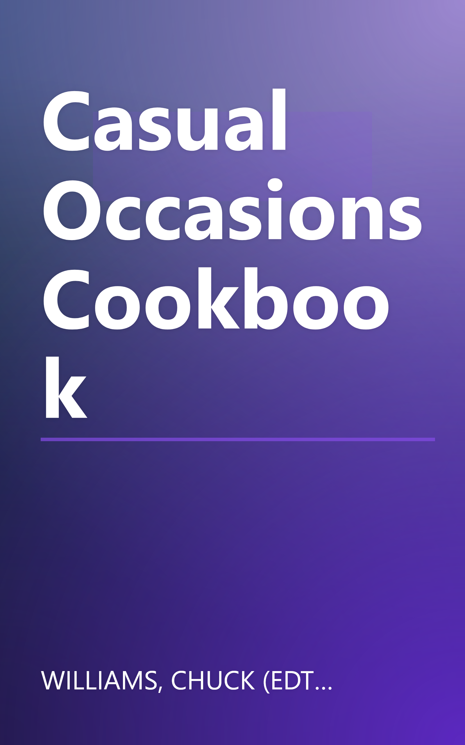 Casual Occasions Cookbook book cover