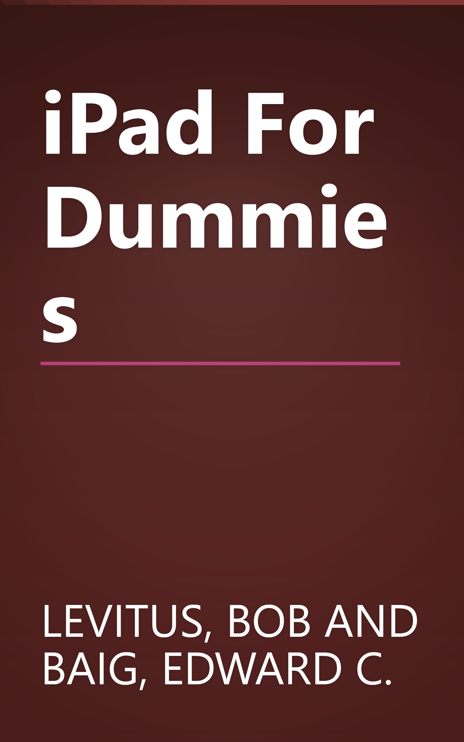 iPad For Dummies book cover