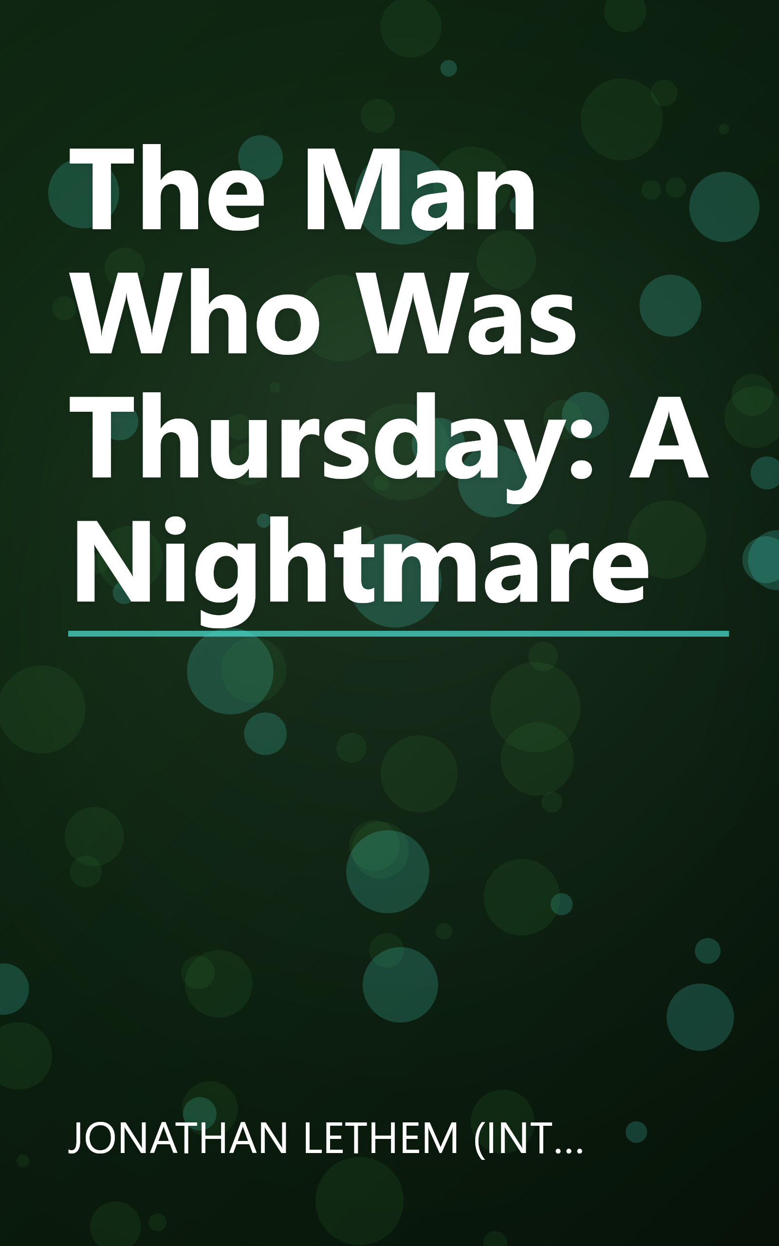 The Man Who Was Thursday: A Nightmare book cover