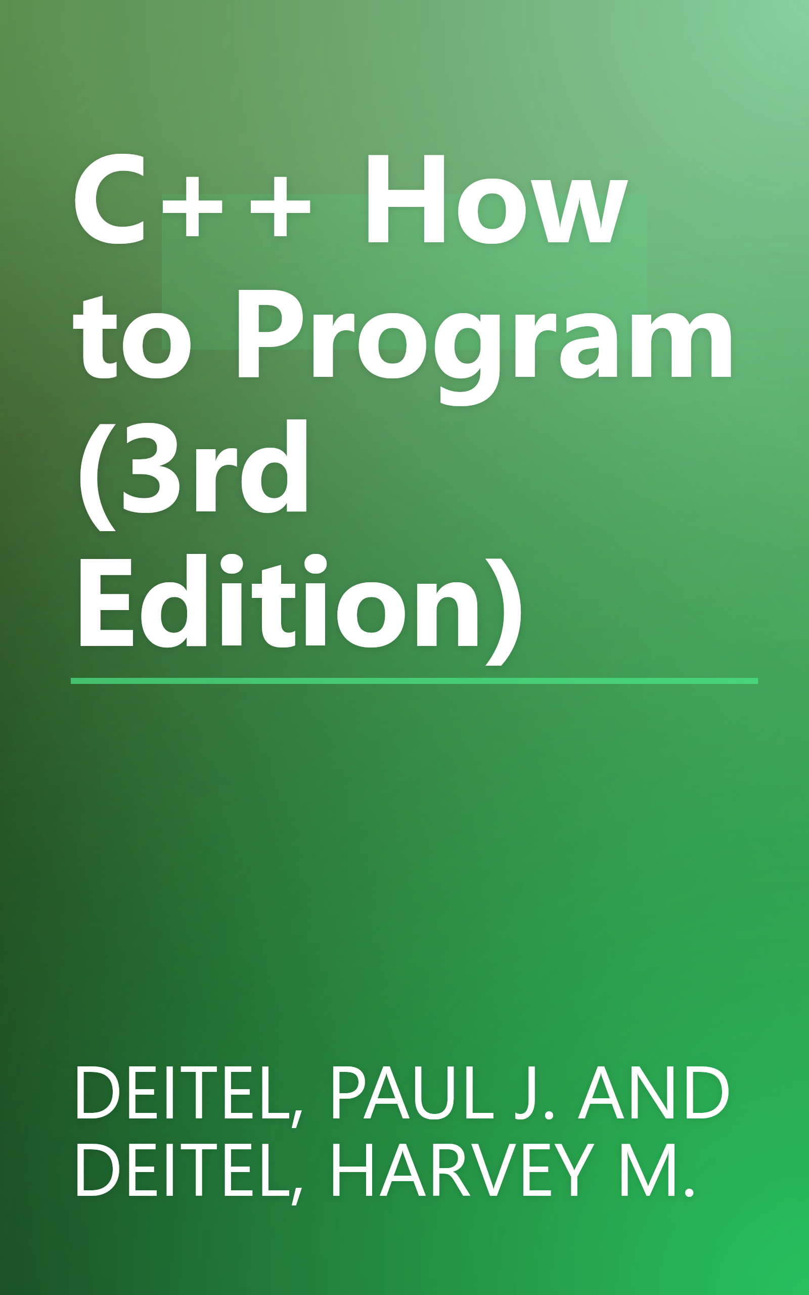 C++ How to Program (3rd Edition) book cover