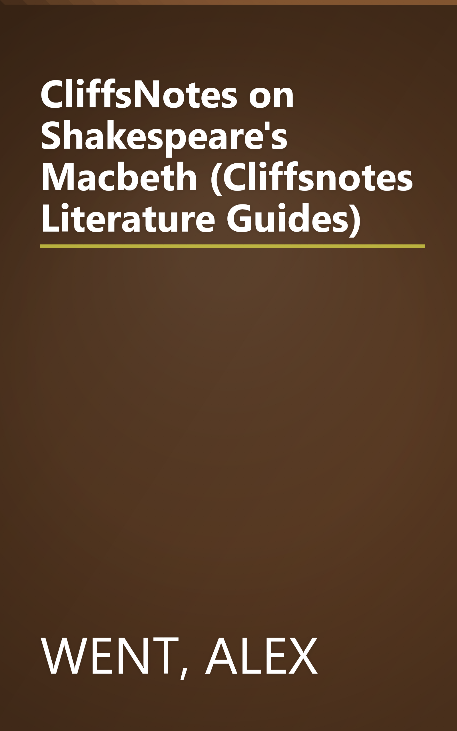 CliffsNotes on Shakespeare's Macbeth (Cliffsnotes Literature Guides) book cover