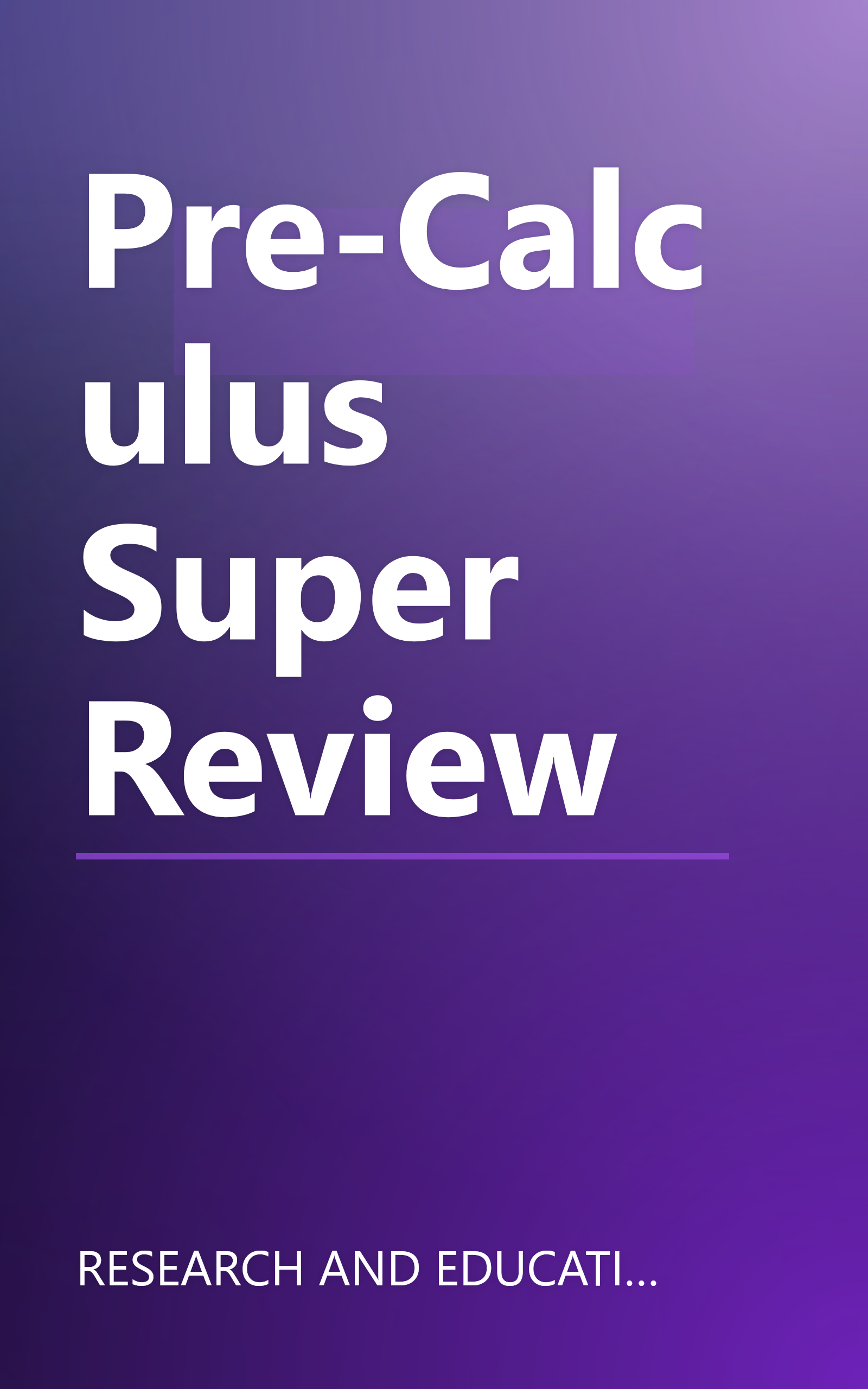 Pre-Calculus Super Review book cover