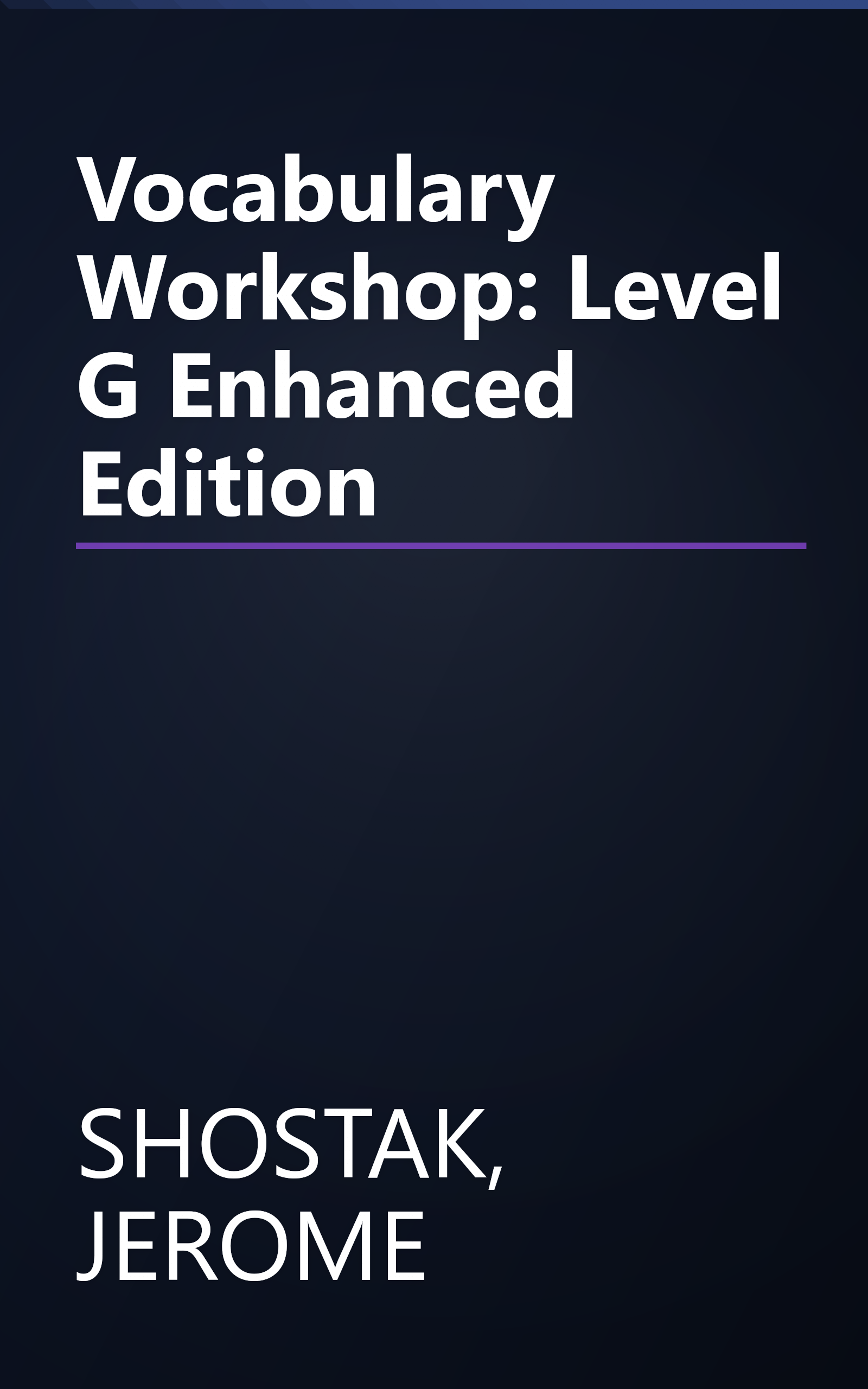 Vocabulary Workshop: Level G Enhanced Edition book cover