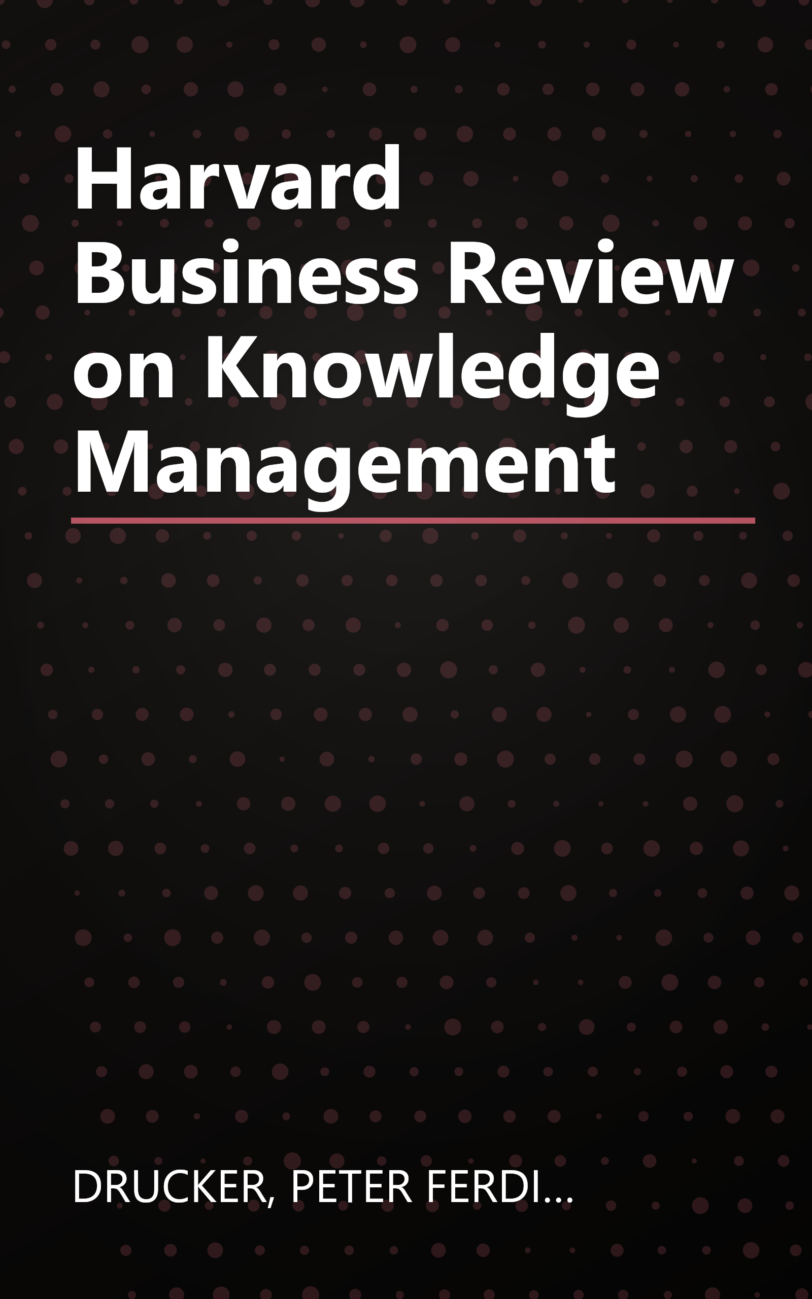 Harvard Business Review on Knowledge Management book cover