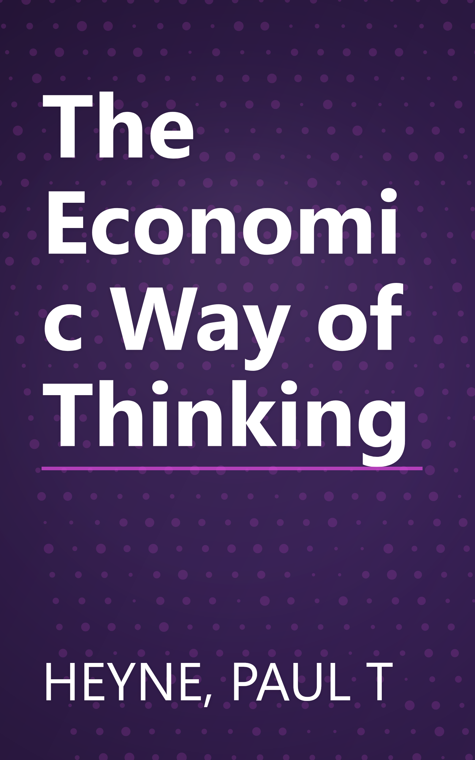 The Economic Way of Thinking book cover