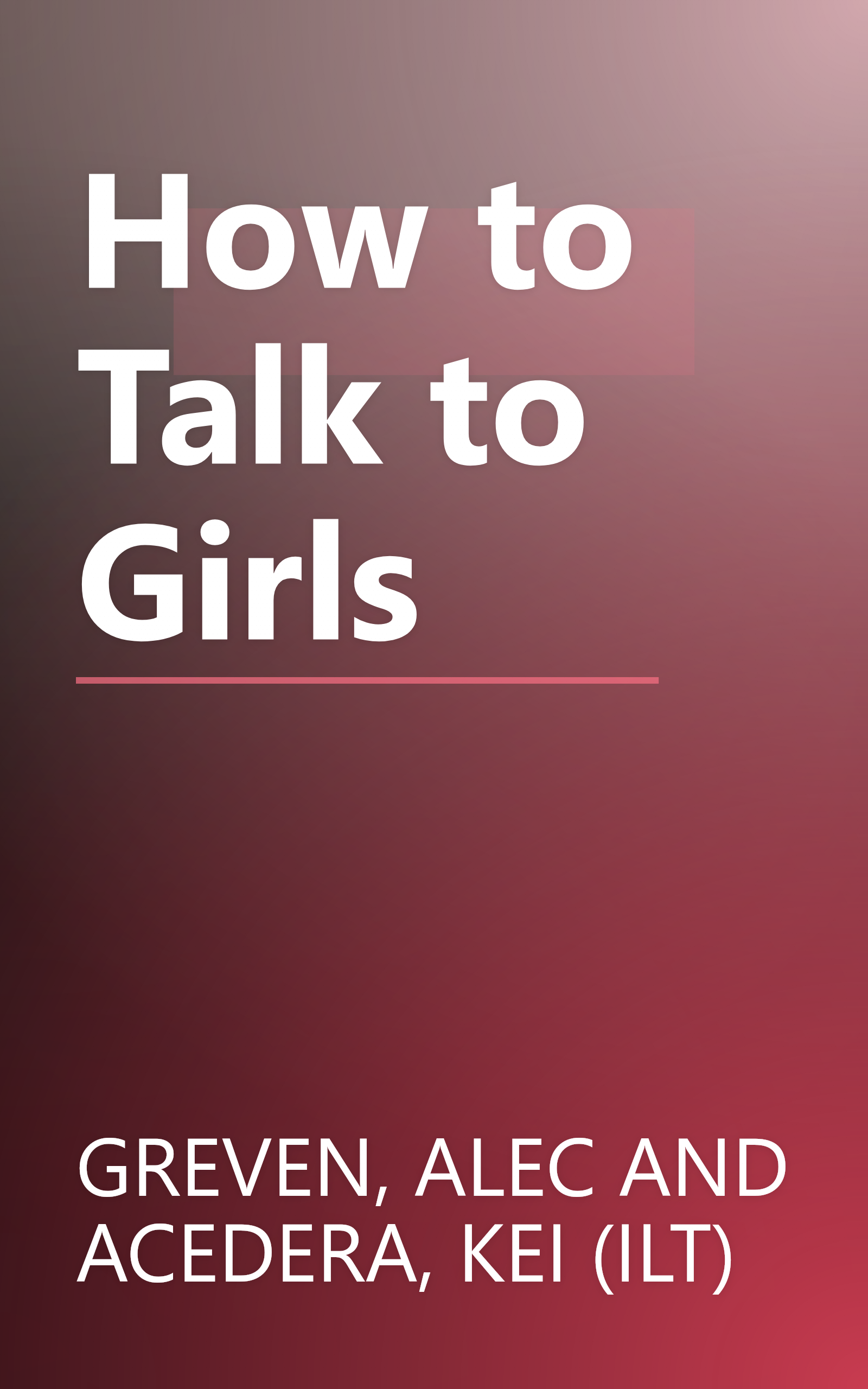 How to Talk to Girls book cover