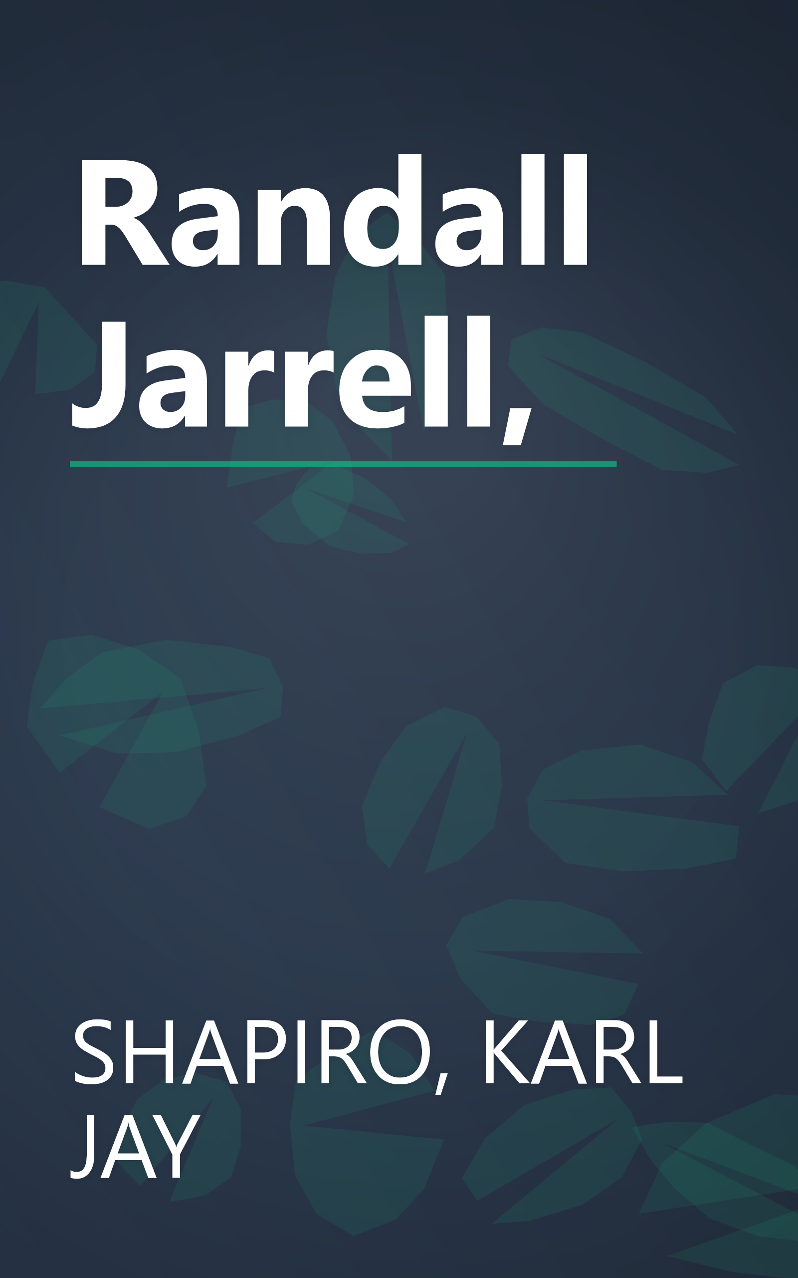 Randall Jarrell, book cover