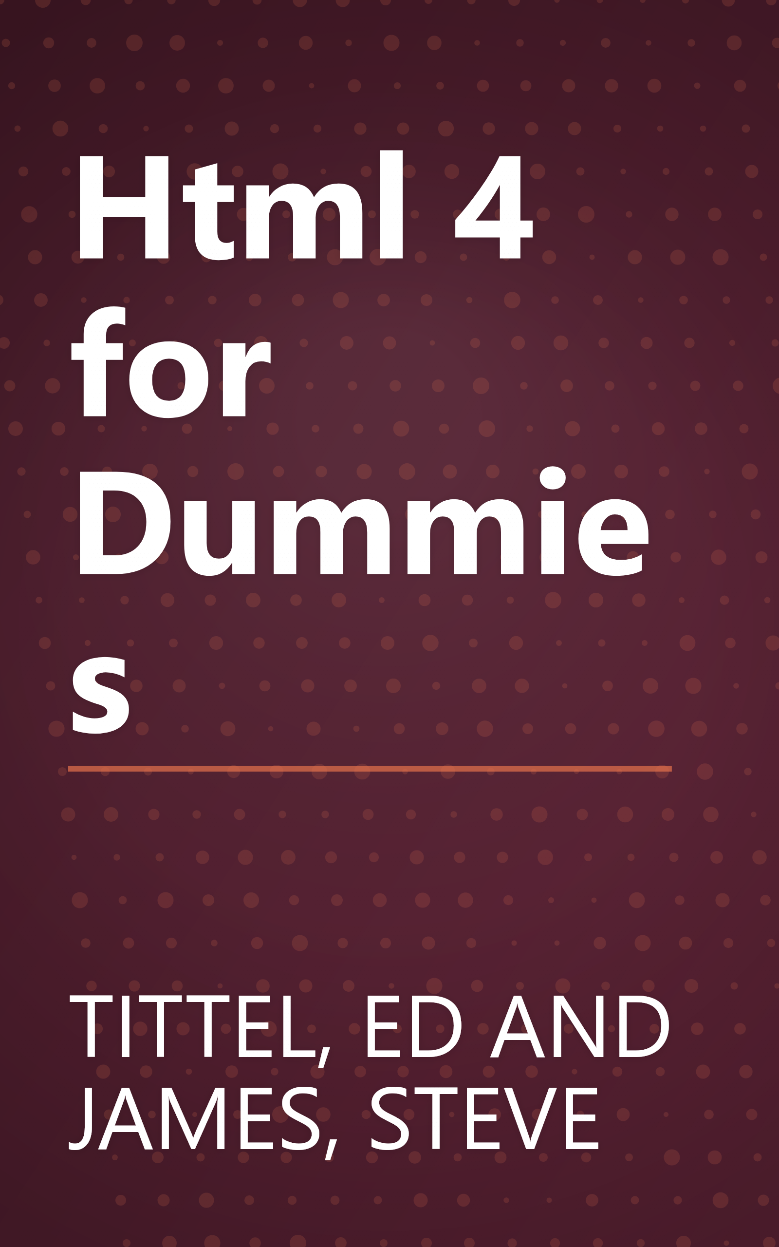 Html 4 for Dummies book cover