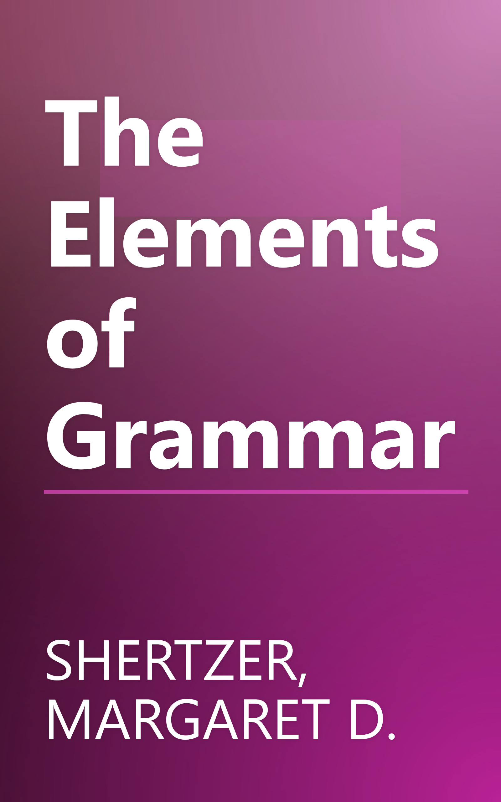 The Elements of Grammar book cover