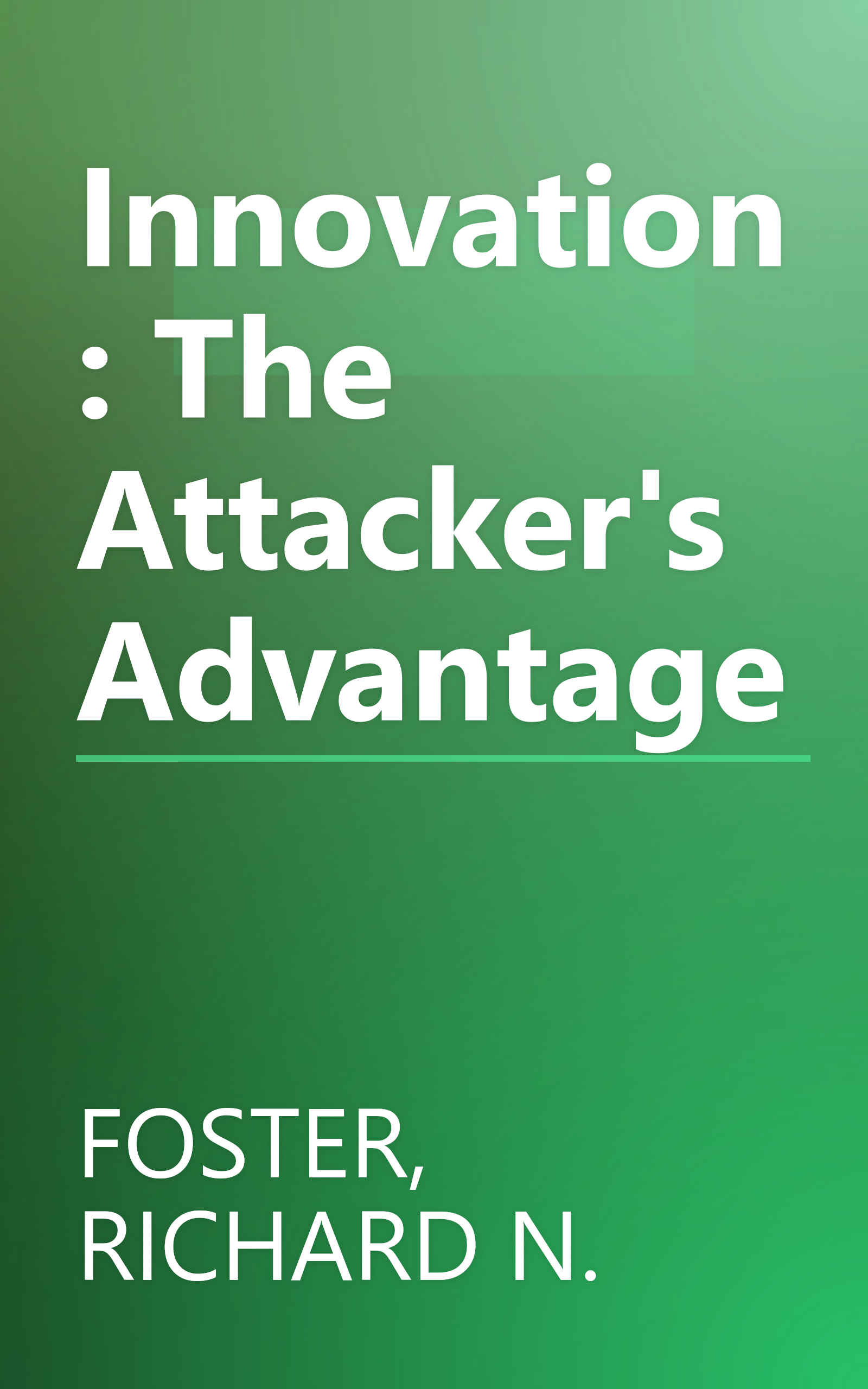 Innovation: The Attacker's Advantage book cover