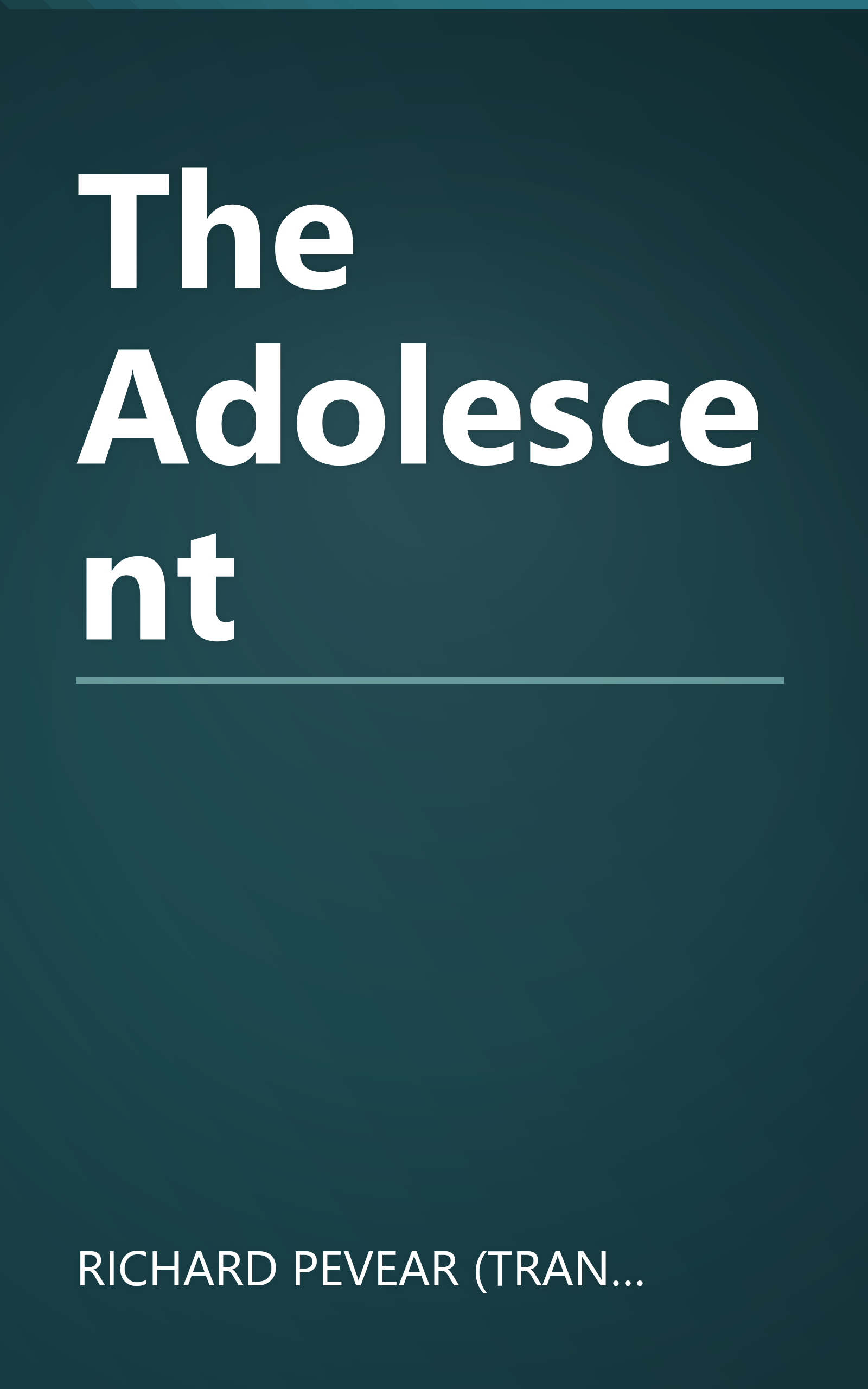 The Adolescent book cover