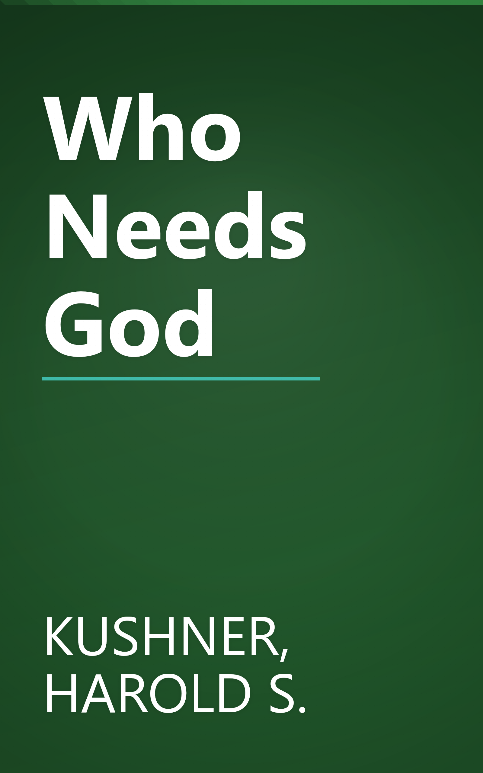 Who Needs God book cover