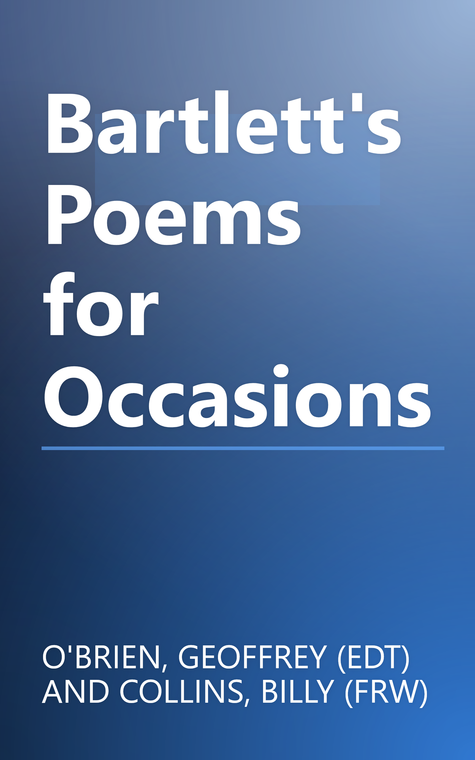 Bartlett's Poems for Occasions book cover