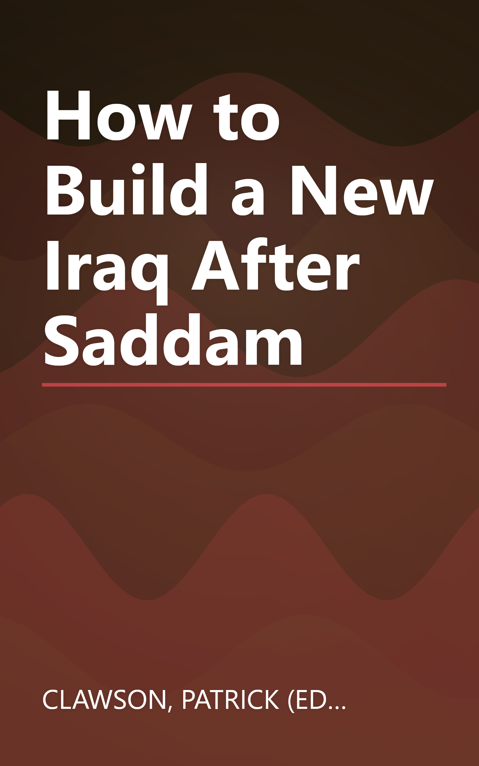 How to Build a New Iraq After Saddam book cover