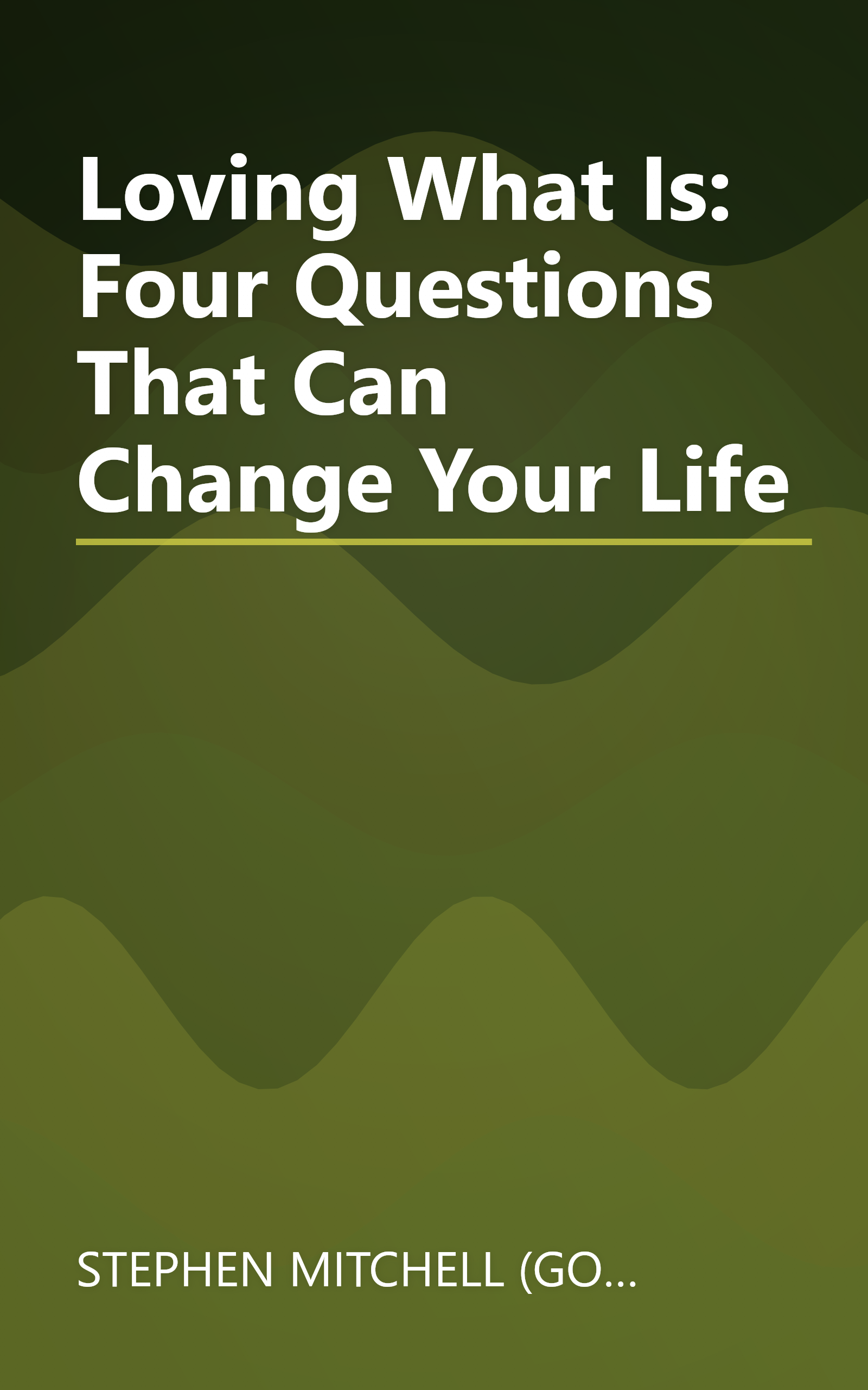 Loving What Is: Four Questions That Can Change Your Life book cover