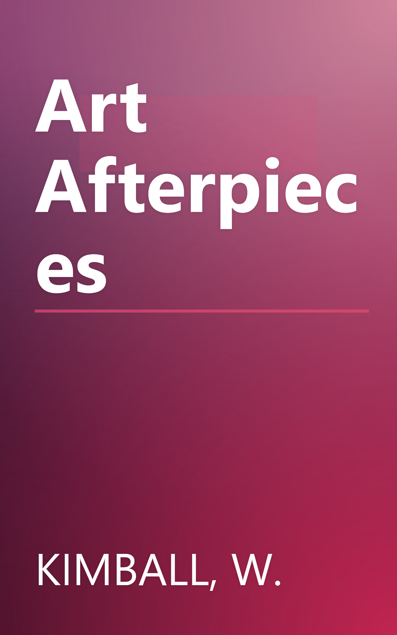 Art Afterpieces book cover